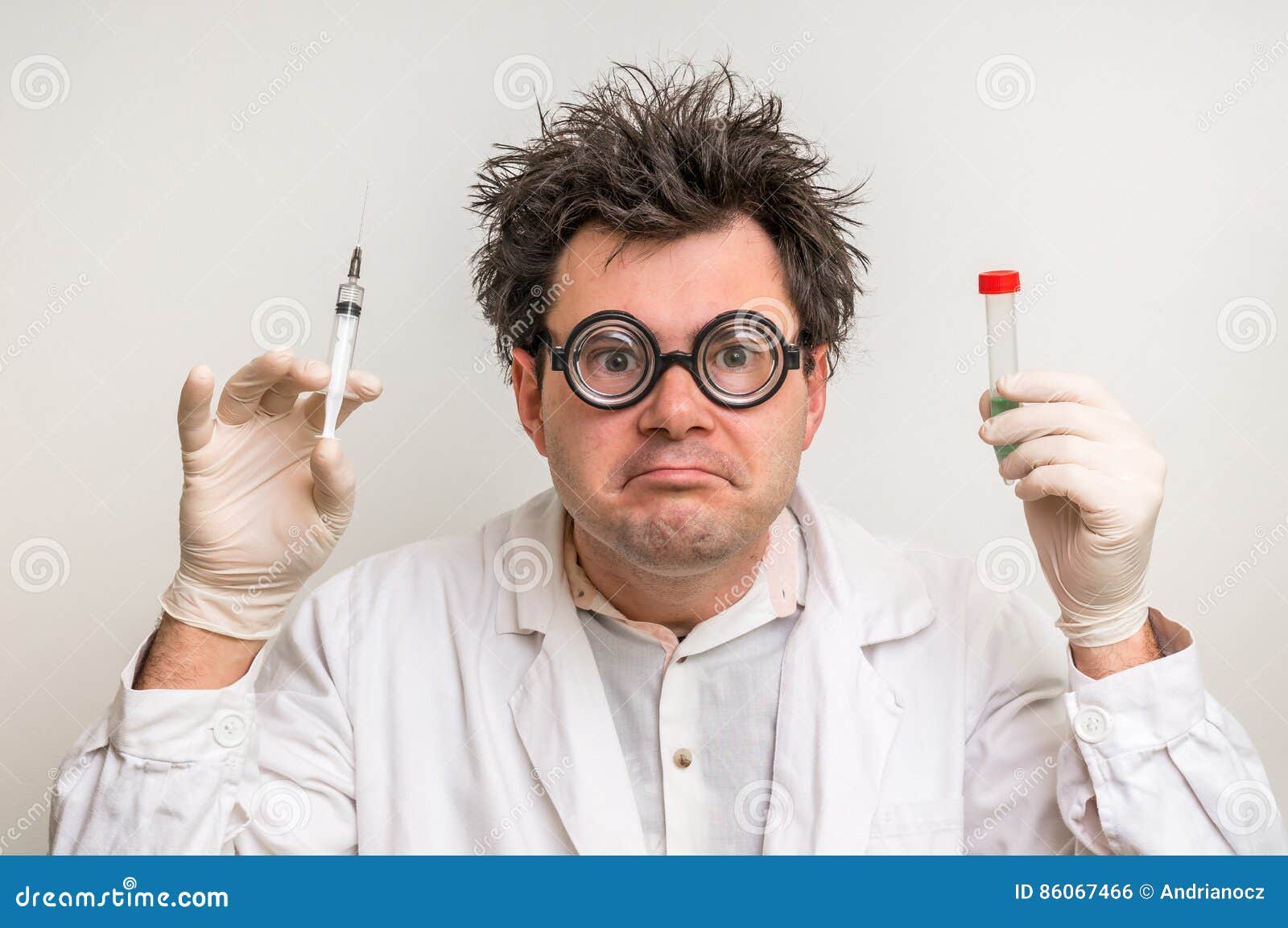 Crazy Scientist Performing Experiments in Laboratory Stock Photo ...