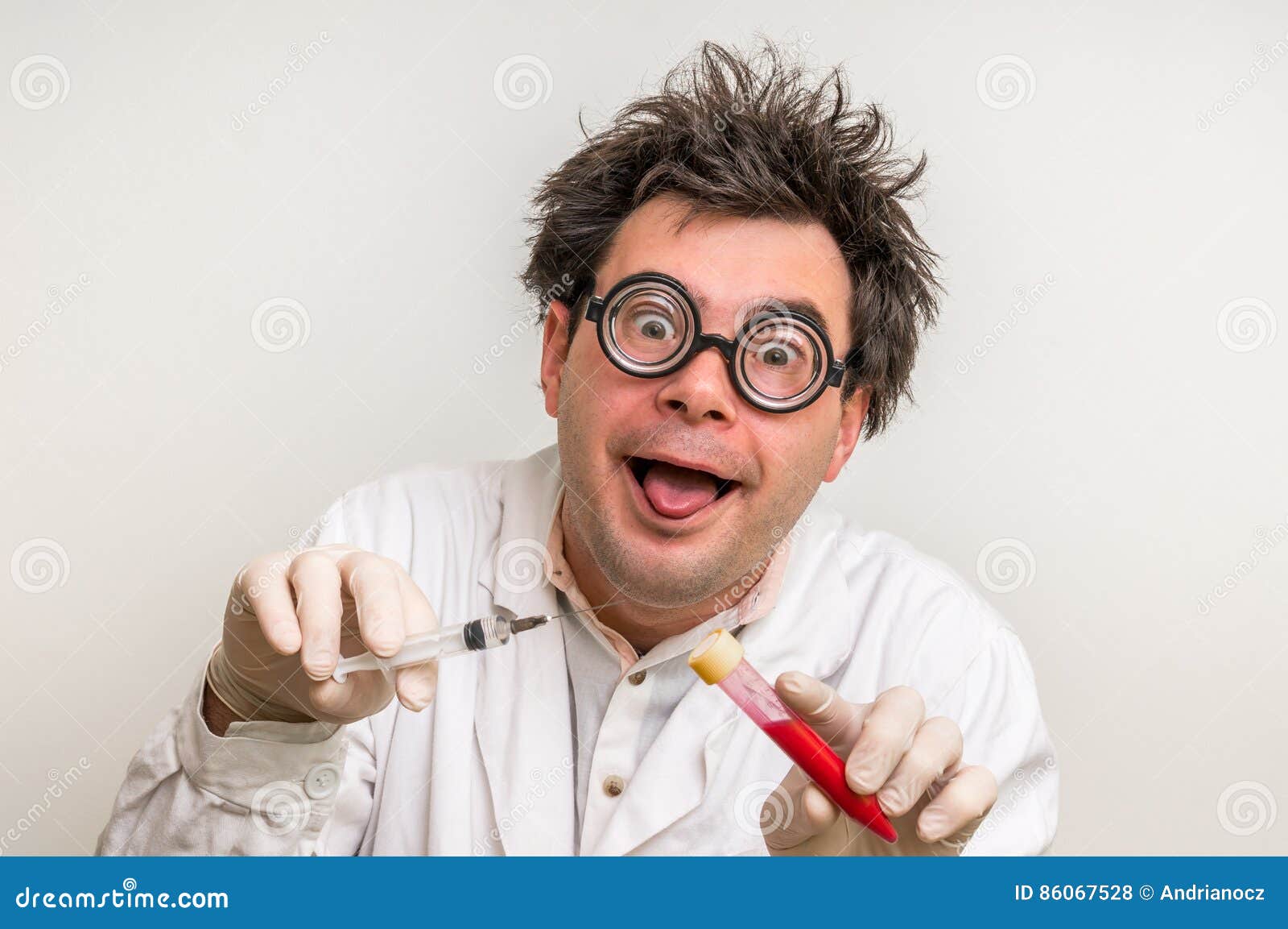 Crazy Scientist Performing Experiments in Laboratory Stock Photo ...