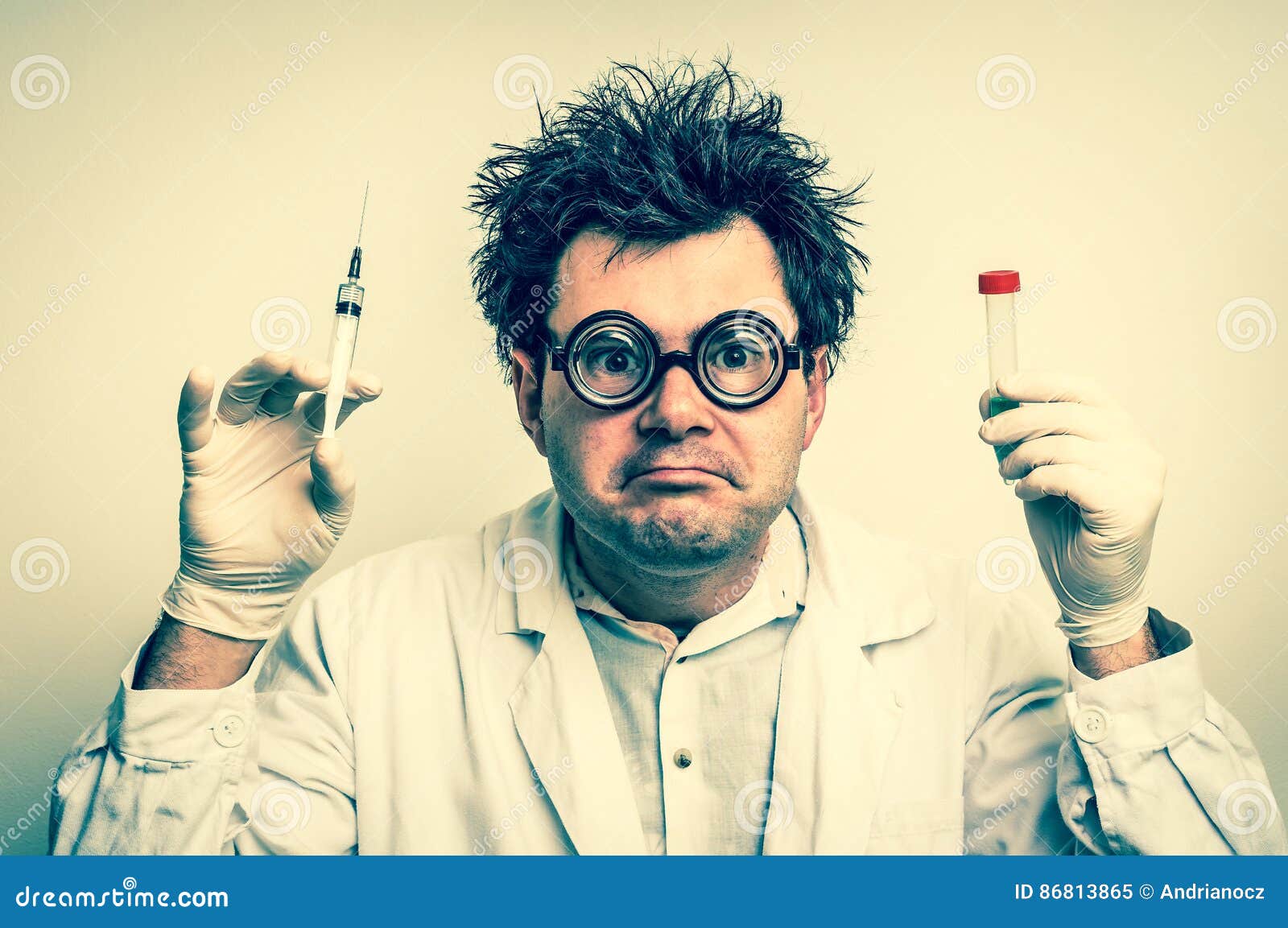 Crazy Scientist Performing Experiments in Laboratory Stock Image ...
