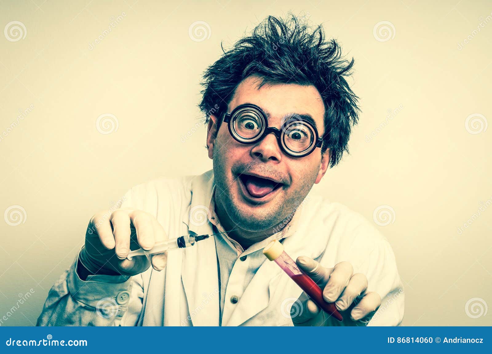 Crazy Scientist Performing Experiments in Laboratory Stock Photo ...