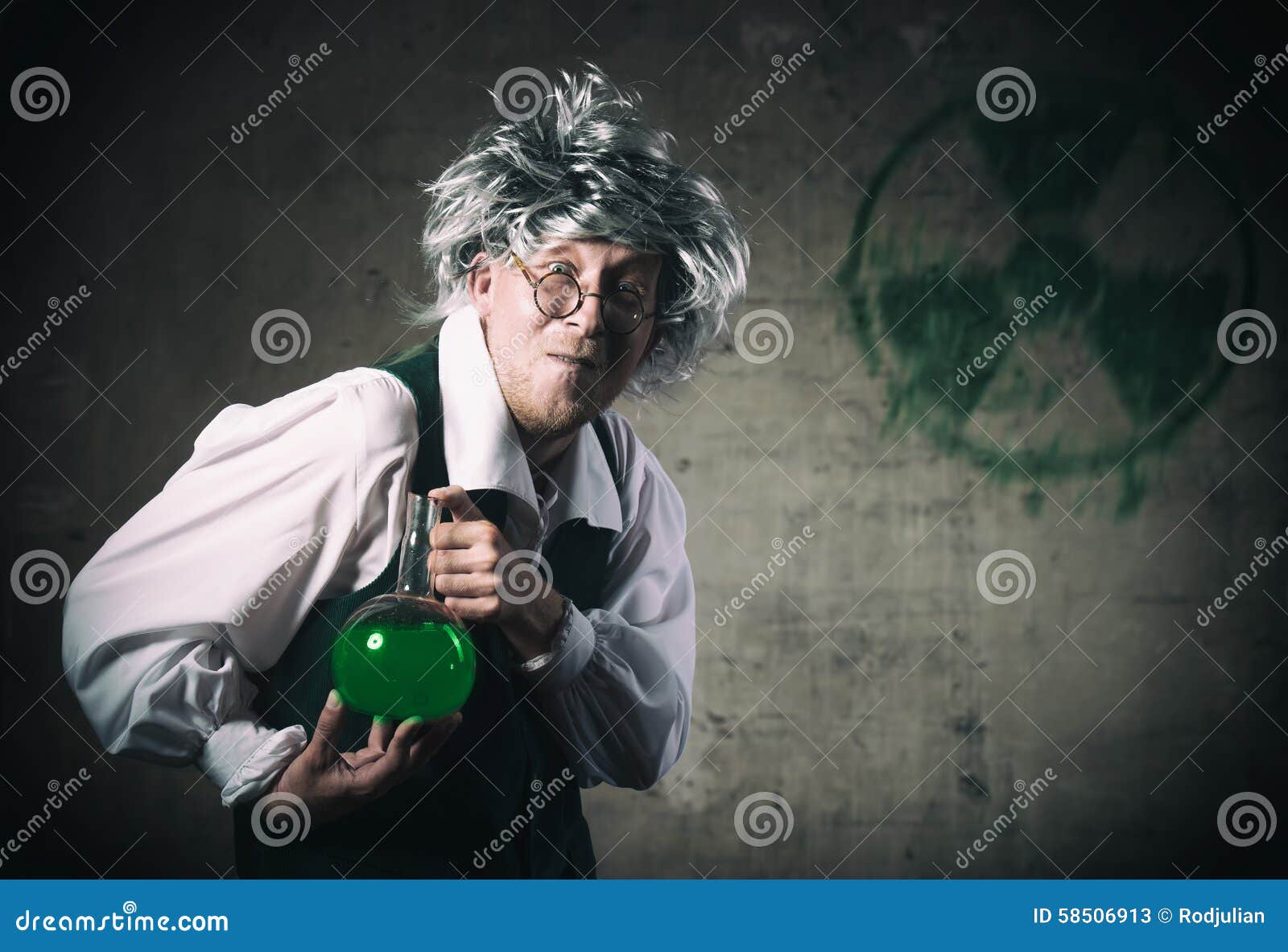 Crazy scientist stock image. Image of comical, discovery - 58506913