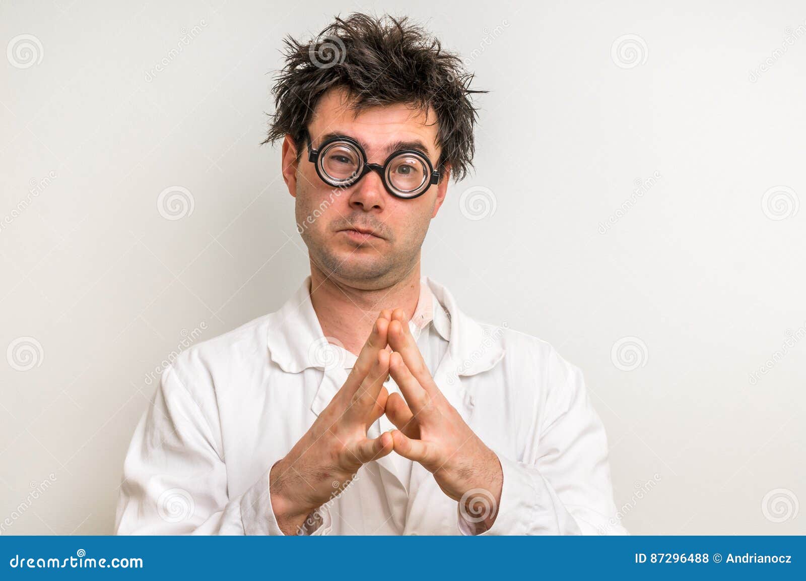 Crazy Scientist Thinking about His Experiment Stock Photo - Image of ...