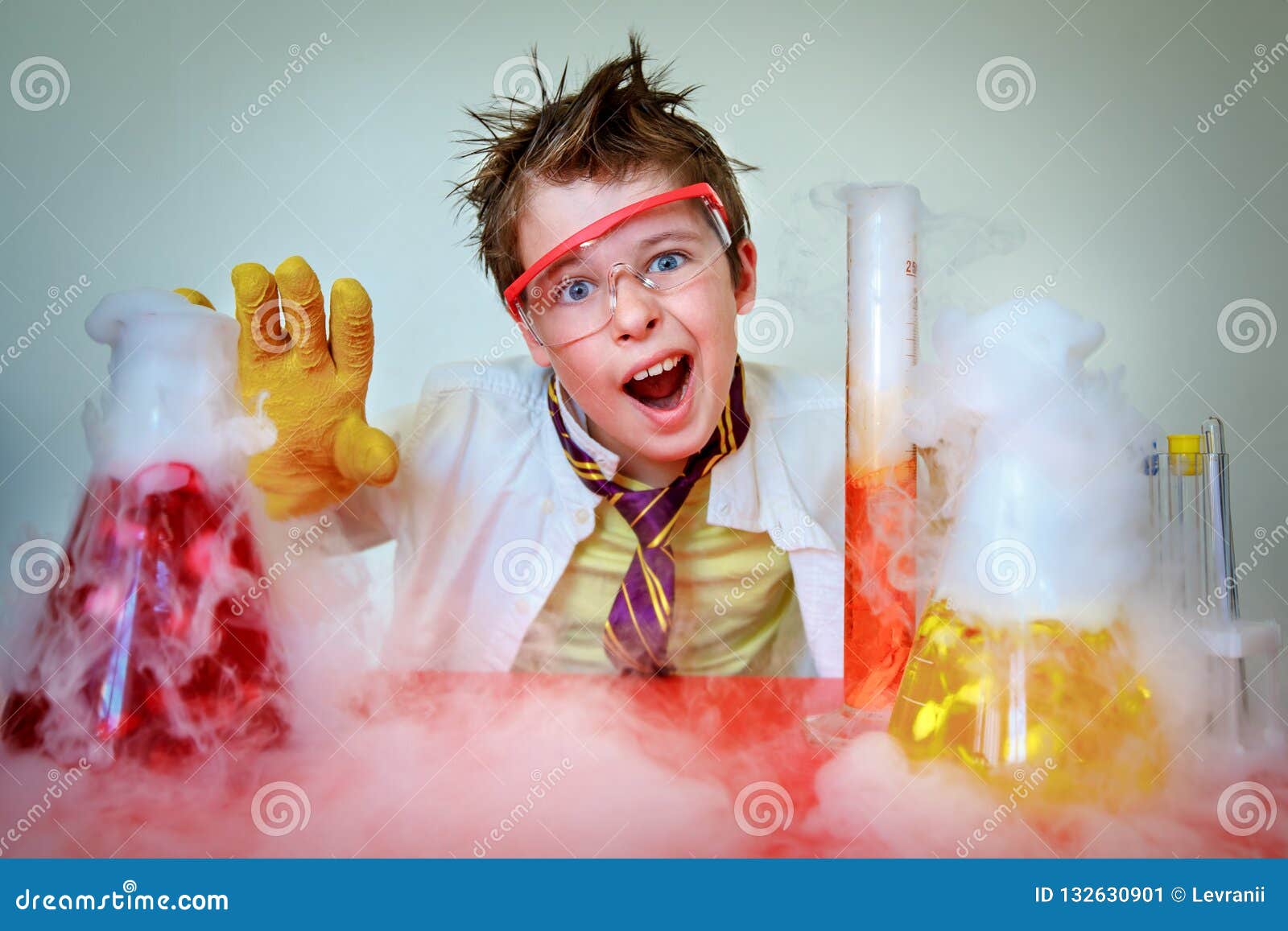 Crazy Scientist Performing Experiments in Lab Stock Image - Image of ...