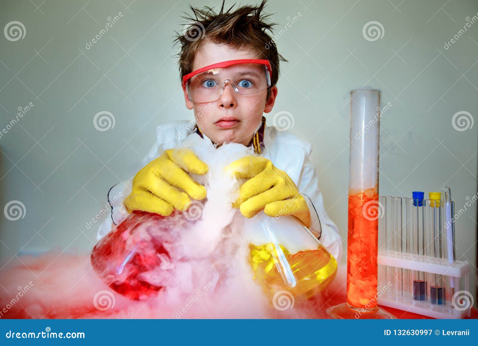 Crazy Scientist Performing Experiments in Lab Stock Image - Image of ...