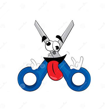 Crazy scissors cartoon stock illustration. Illustration of laugh - 49122138