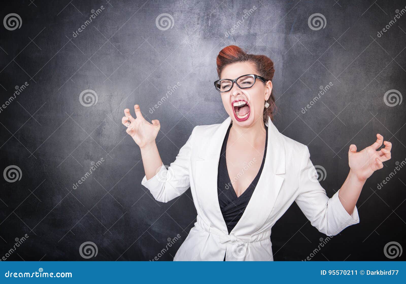 Teacher Man At Chalkboard Holding Ruler, Math Subject Concept Royalty ...