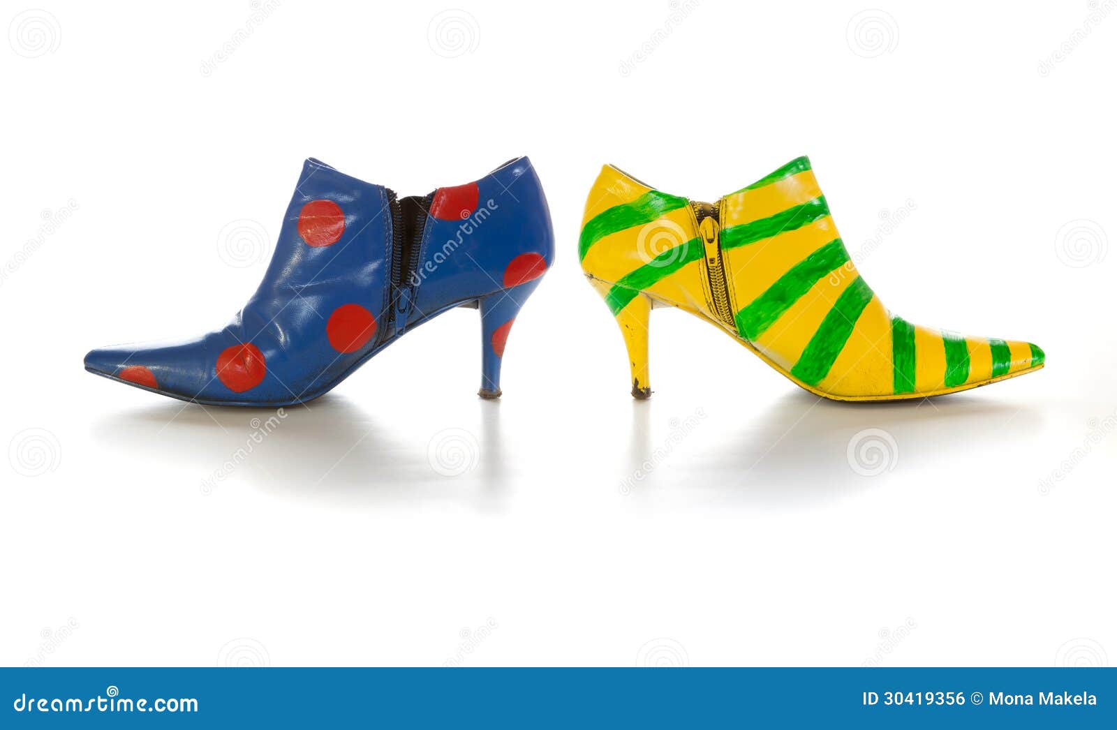 Crazy shoes stock photo. Image of footwear, mismatching - 30419356