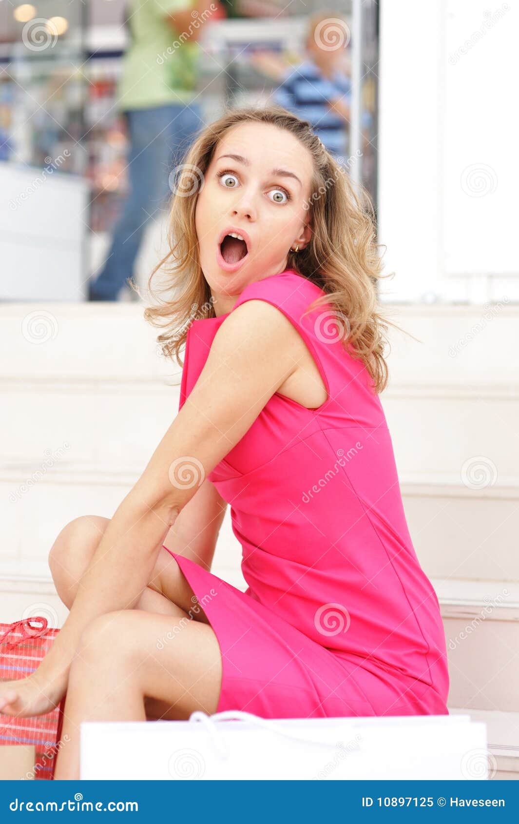 Crazy shopper stock image. Image of beautiful, cheerful - 10897125
