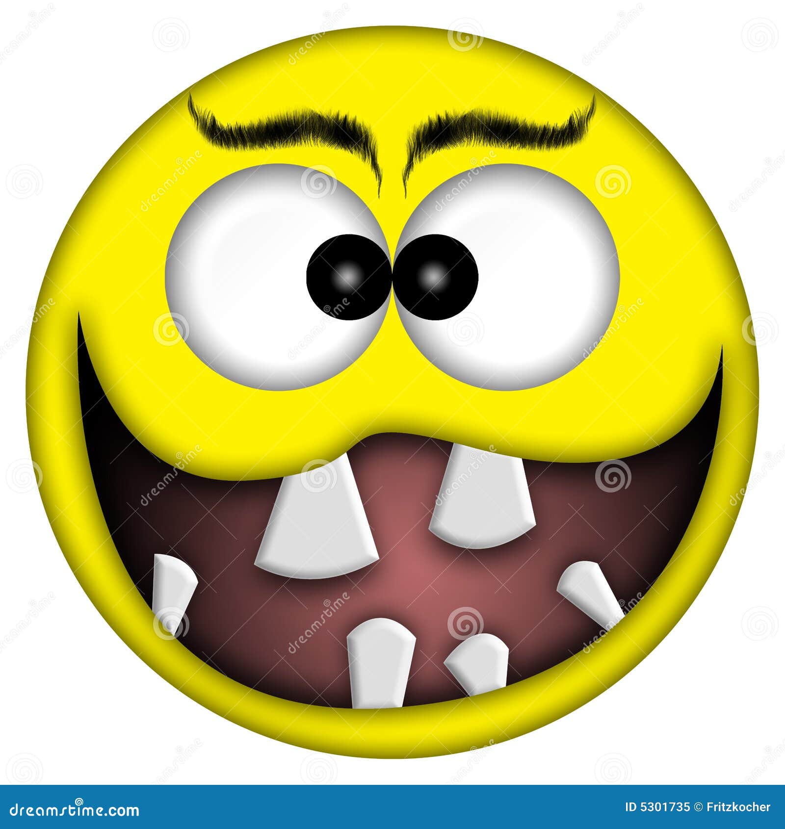 Crazy Smiley Face Illustration Stock Illustration - Illustration of ...