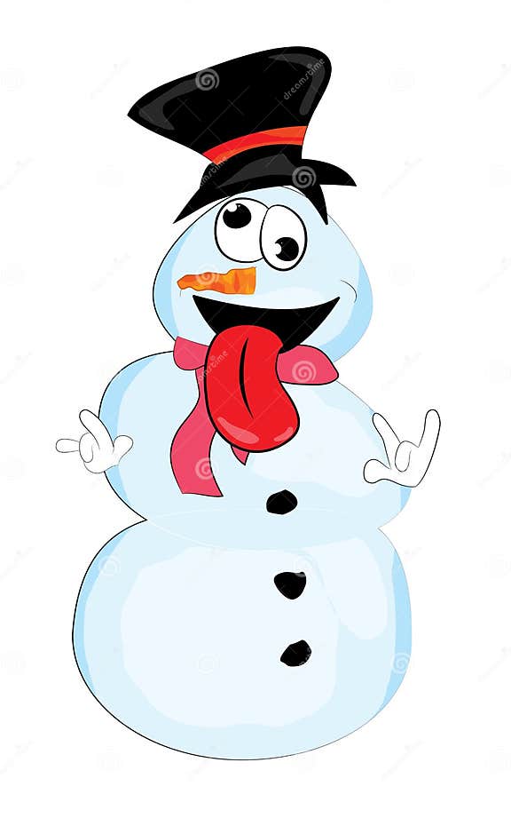 Crazy snowman cartoon stock illustration. Illustration of frost - 48155695