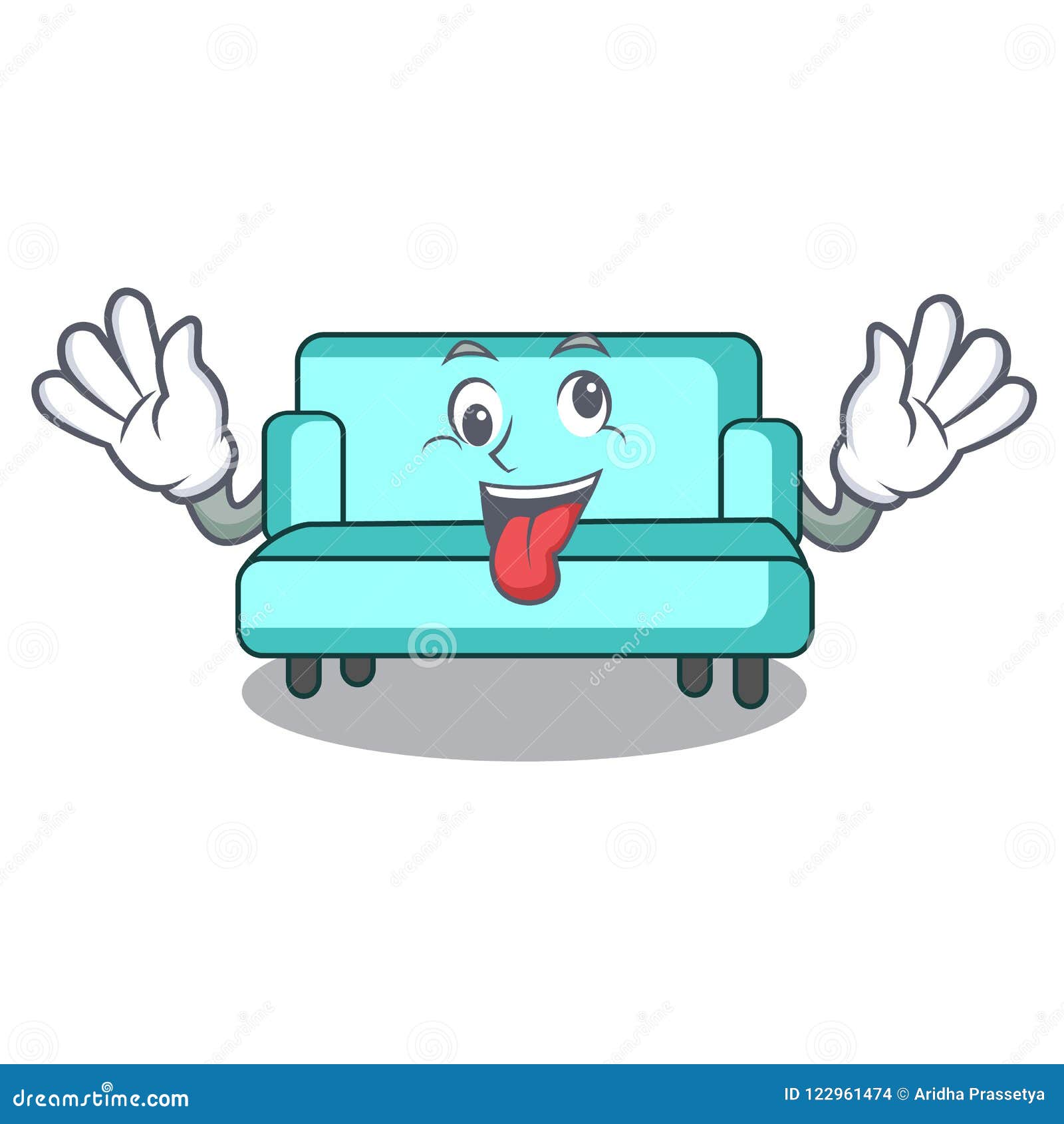 Crazy Sofa Mascot Cartoon Style Stock Vector - Illustration of crazy ...