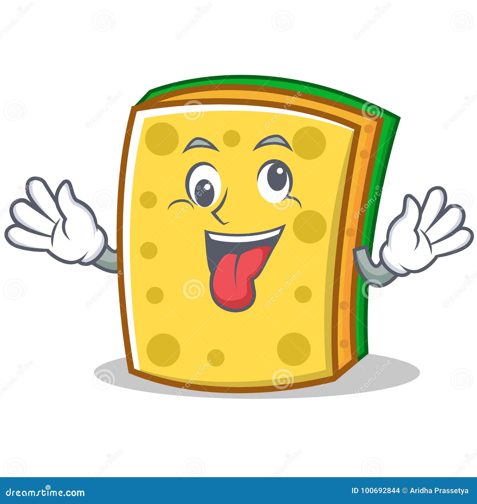 Crazy Sponge Cartoon Character Funny Stock Vector - Illustration of ...