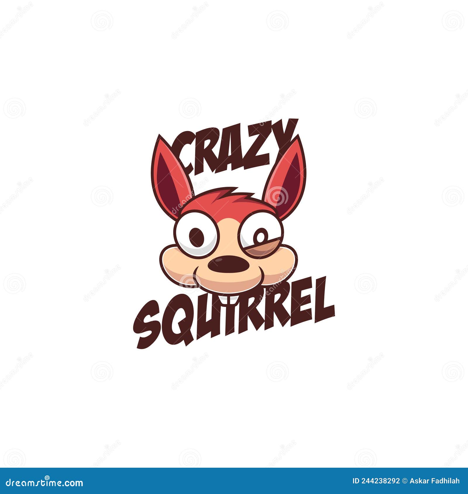 Crazy Squirrel Mascot Logo, Funny Squirrel Making Weird Face ...