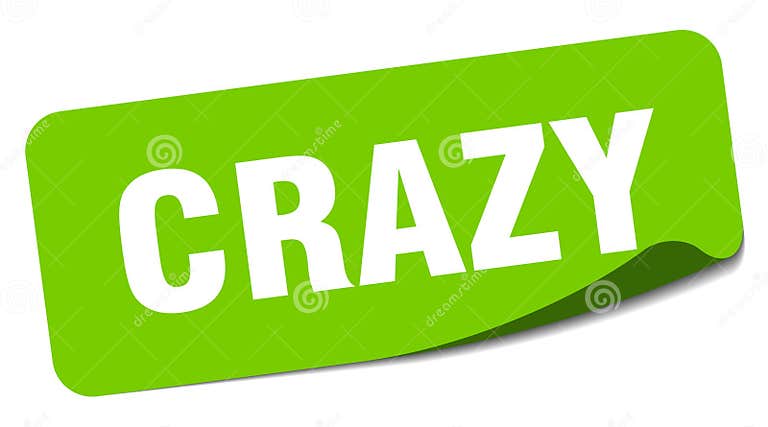 Crazy sticker. crazy label stock vector. Illustration of banner - 349477988