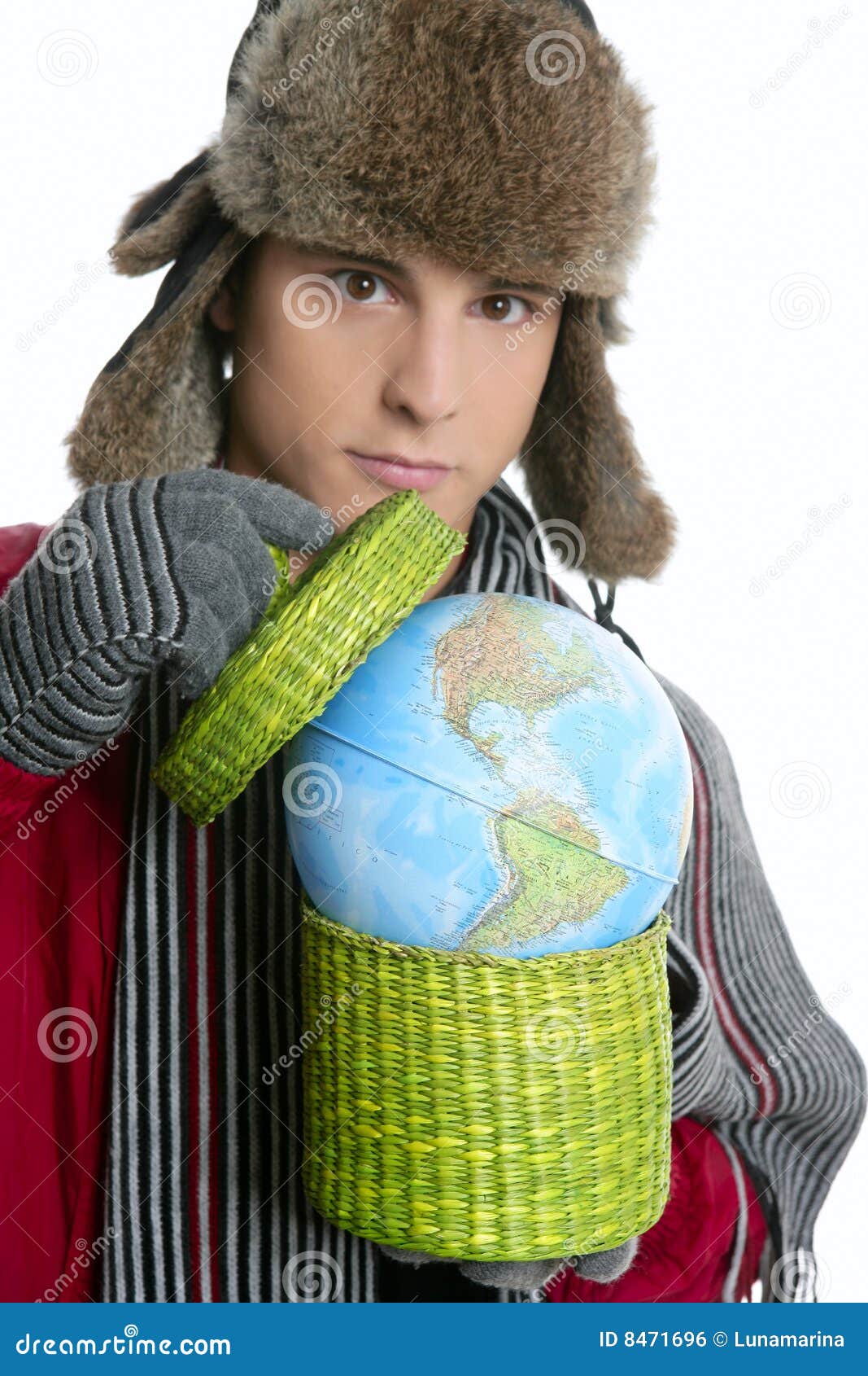 Crazy Student Boy with Global Map Sphere Stock Photo - Image of male ...