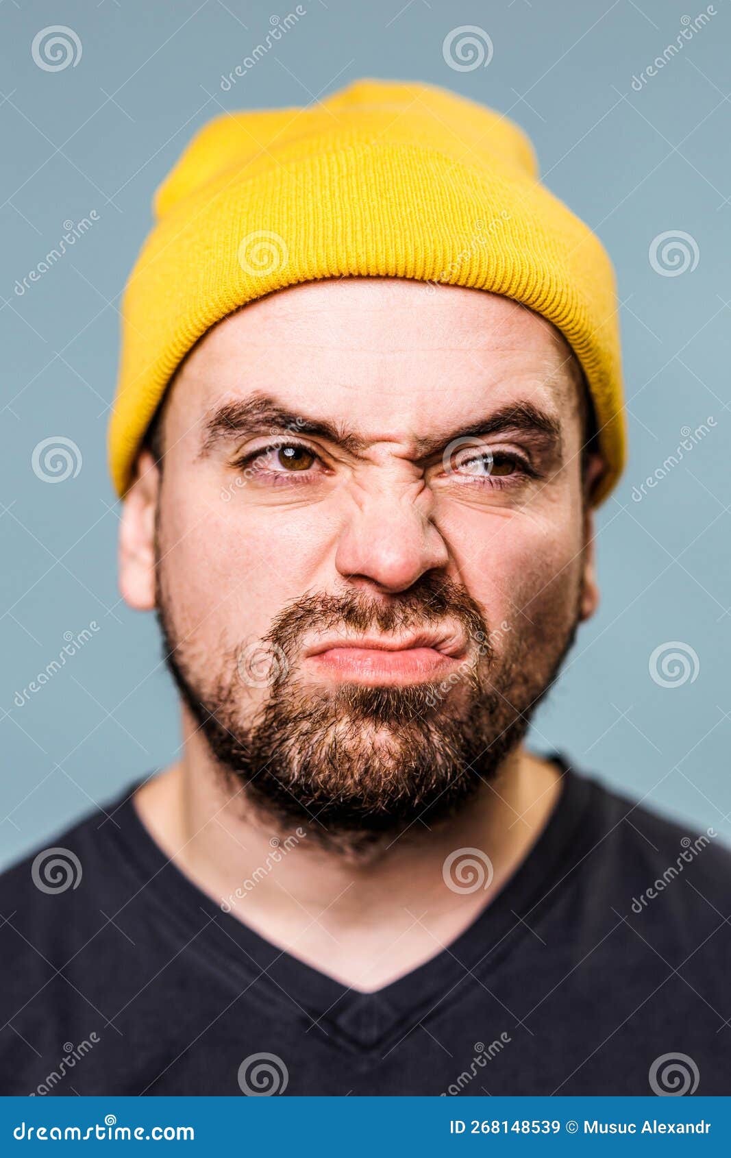 Crazy in the Studio a Portrait of a Man& X27;s Strange Expression ...