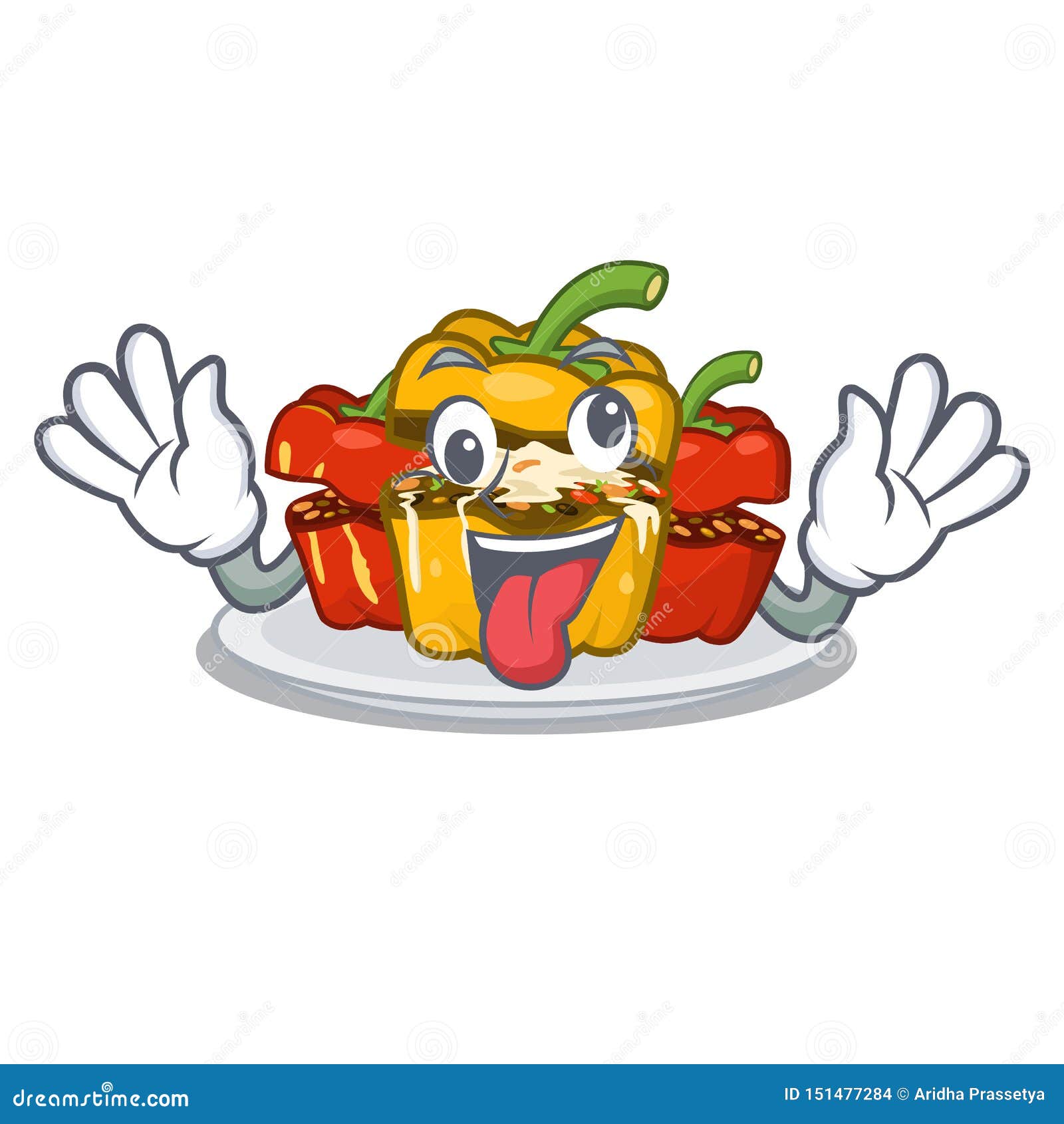 Crazy Stuffed Pepper in the Character Shape Stock Vector - Illustration ...