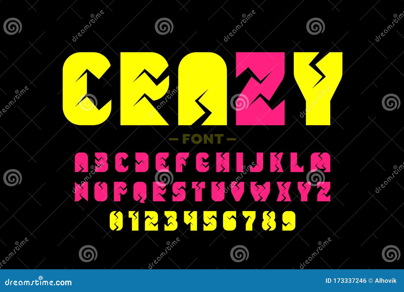 Crazy Font. Mad ABC. Different Letters. Curves Alphabet Vector ...