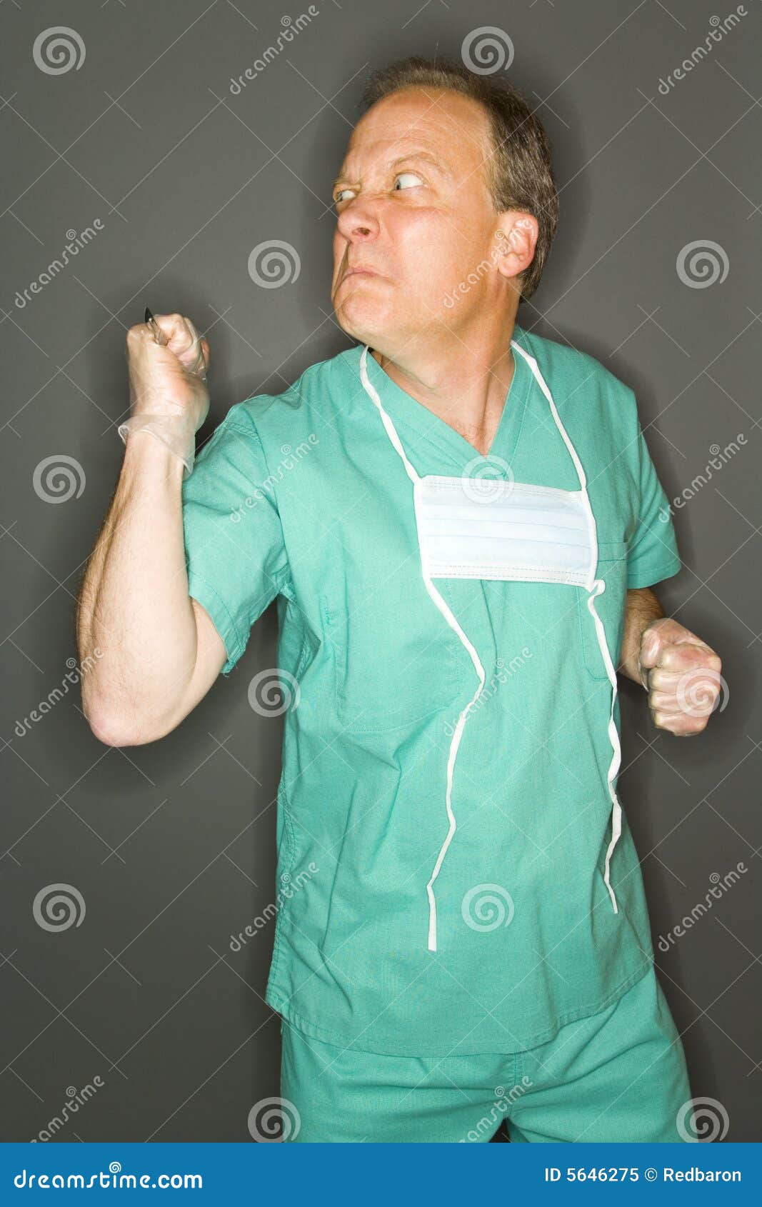 Crazy Surgeon stock image. Image of model, threatening - 5646275