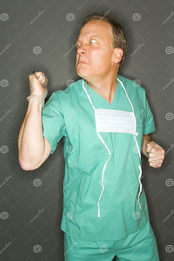 Crazy Surgeon stock image. Image of model, threatening - 5646275