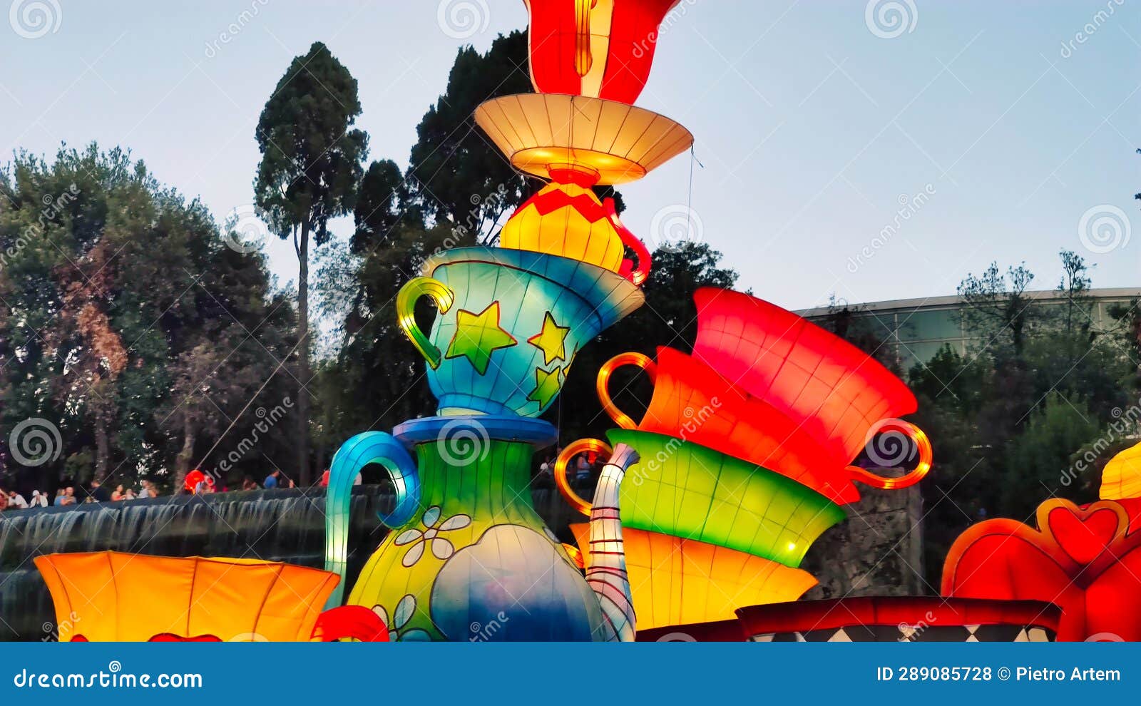 Crazy Tea. Party Giant Mugs of Plates Stock Photo - Image of snack ...
