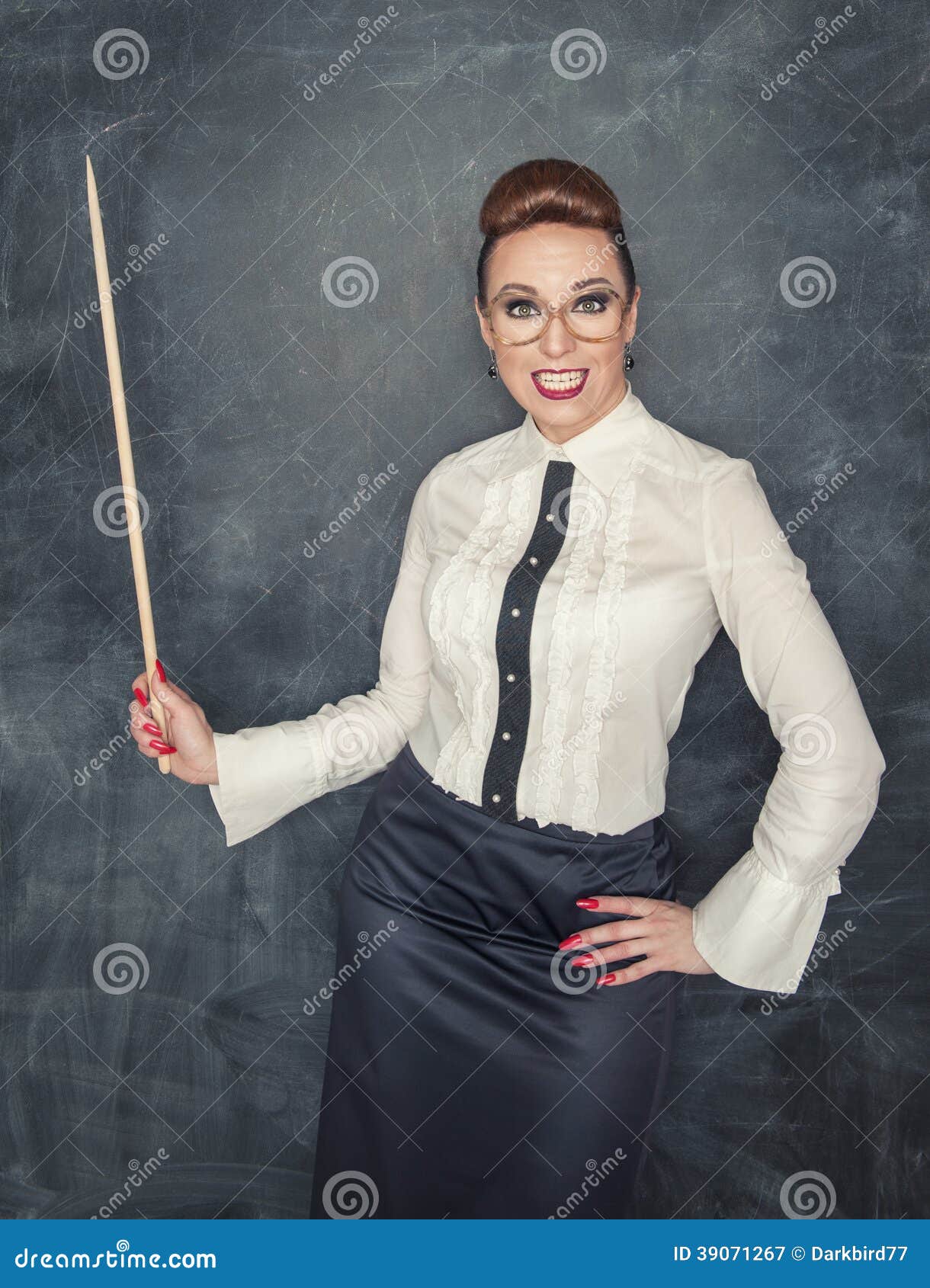 Crazy Teacher In The Classroom On Blackboard Background. Senior Teacher ...