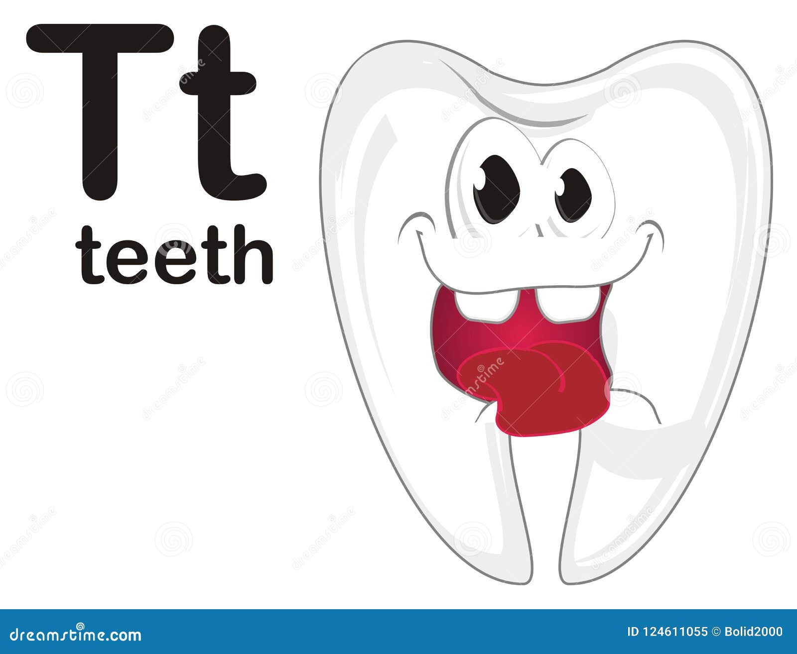 Crazy teeth and abc stock illustration. Illustration of chew - 124611055