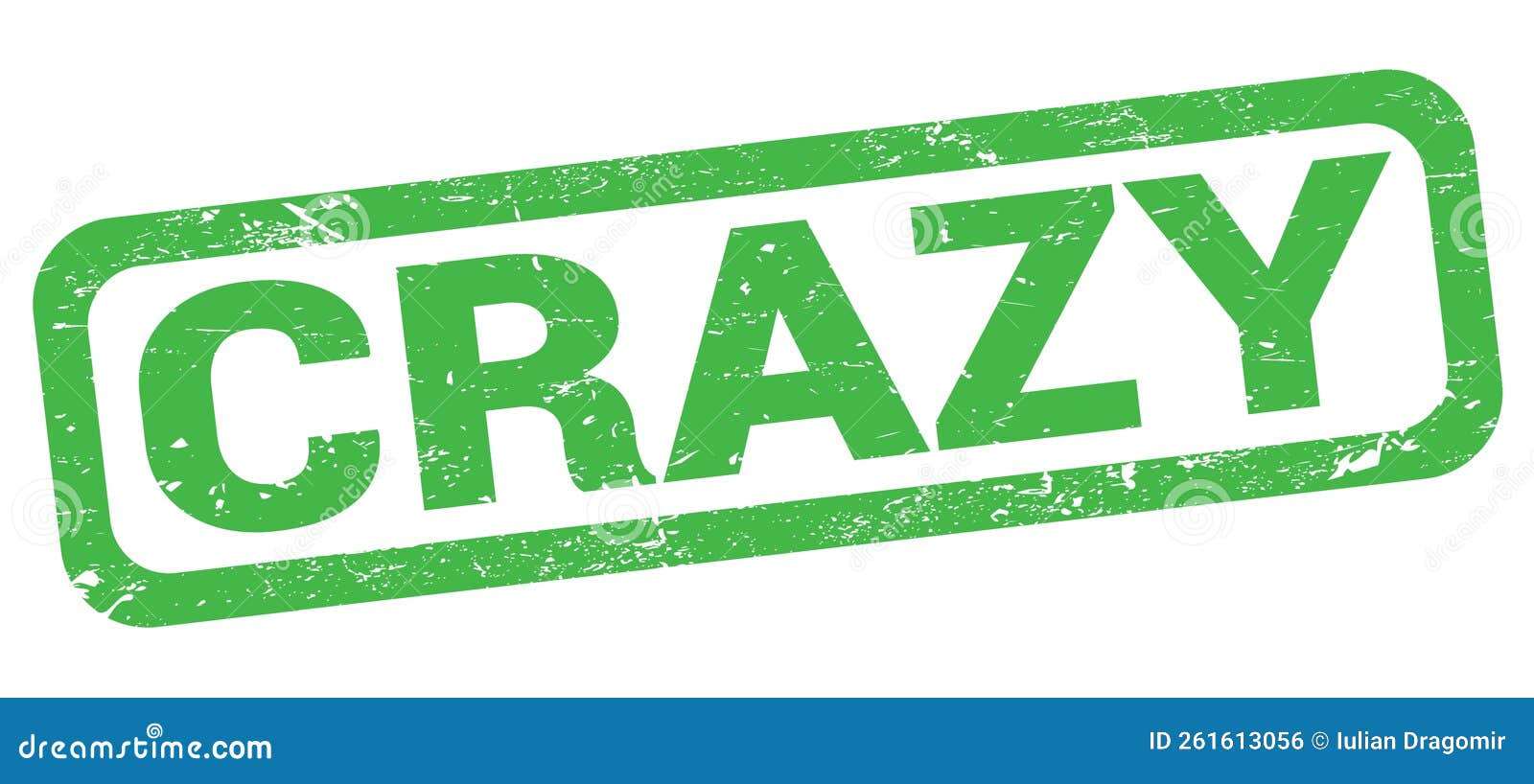 CRAZY Text Written on Green Rectangle Stamp Stock Illustration ...