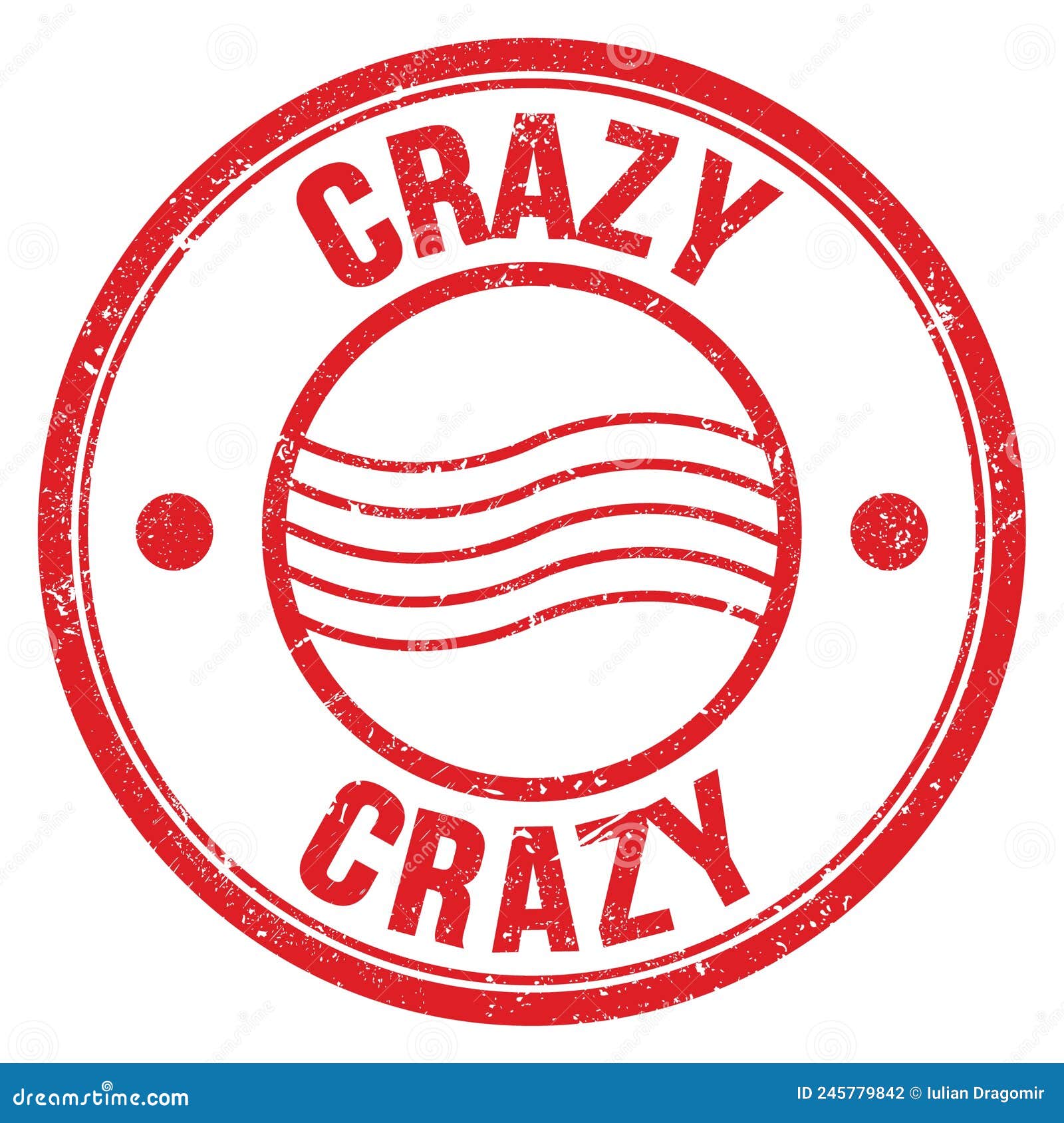 CRAZY Text Written on Red Round Postal Stamp Sign Stock Illustration ...