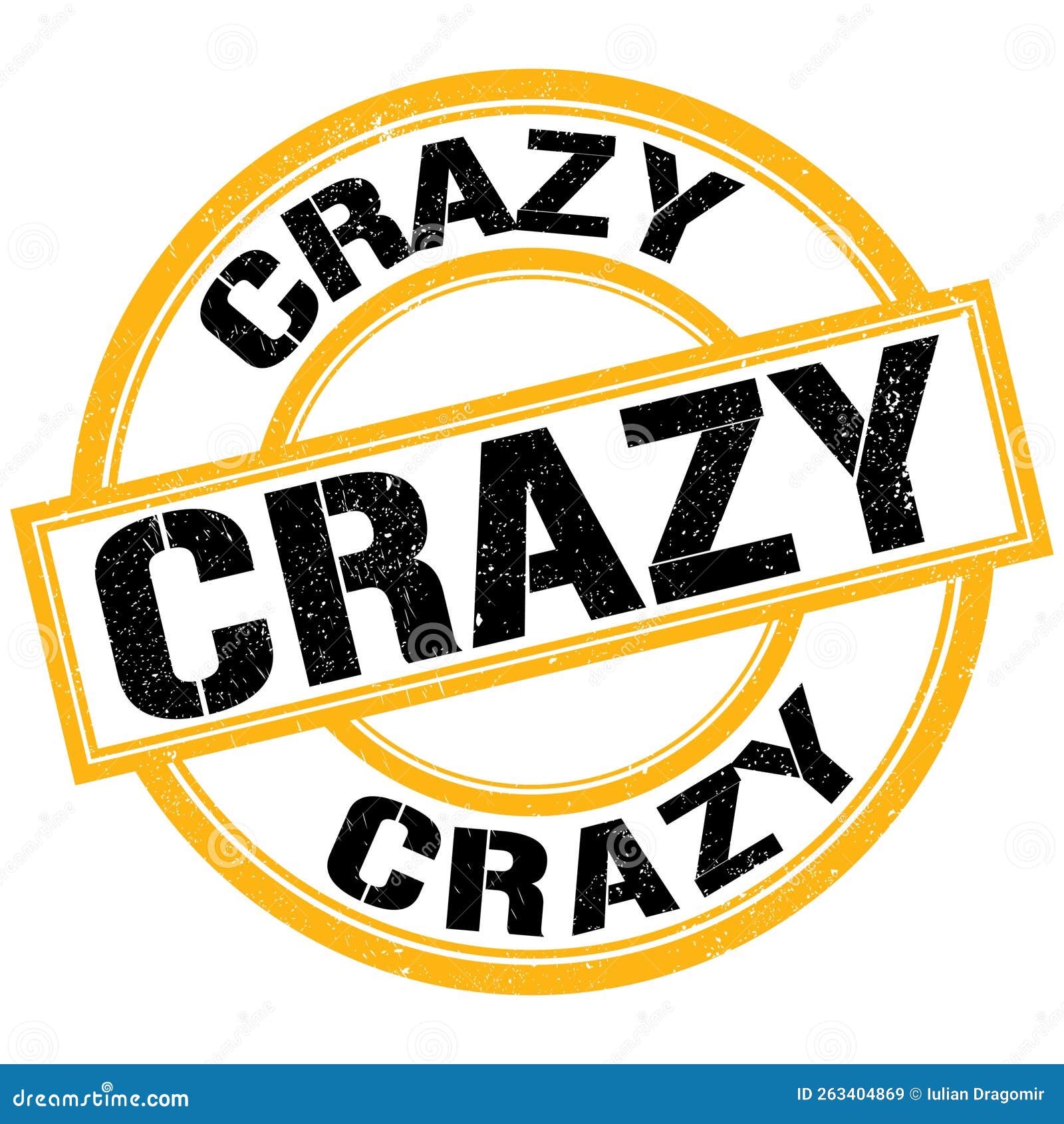 CRAZY Text on Yellow-black Round Stamp Sign Stock Illustration ...