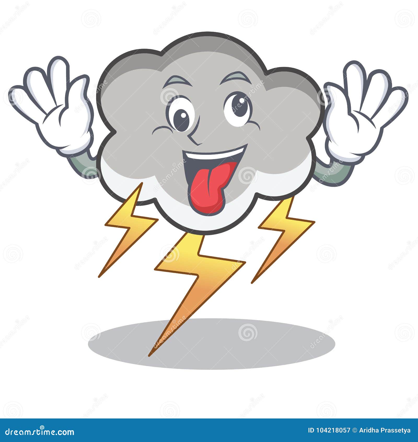 Crazy Thunder Cloud Character Cartoon Stock Vector - Illustration of ...