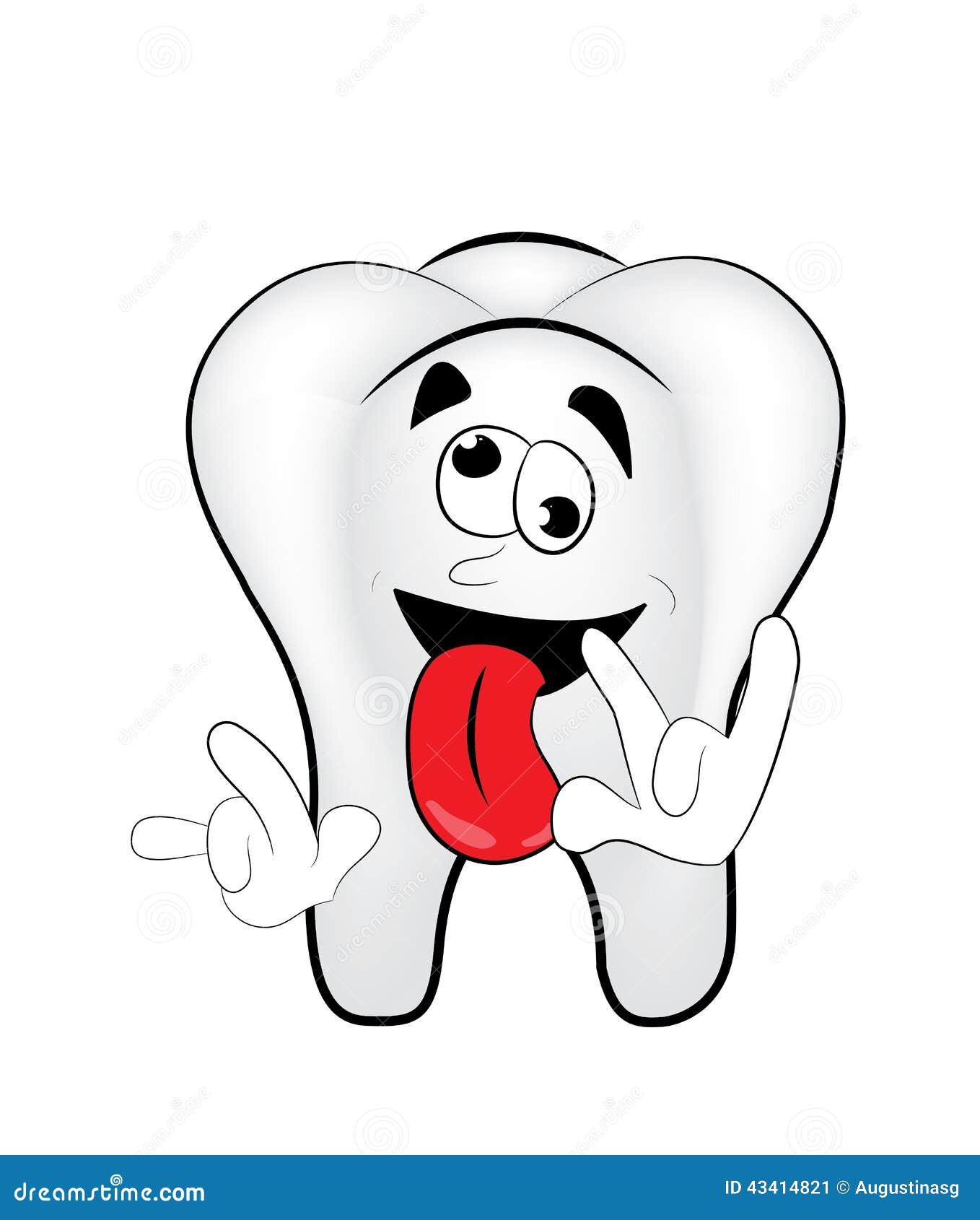 Crazy tooth cartoon stock illustration. Illustration of humor - 43414821