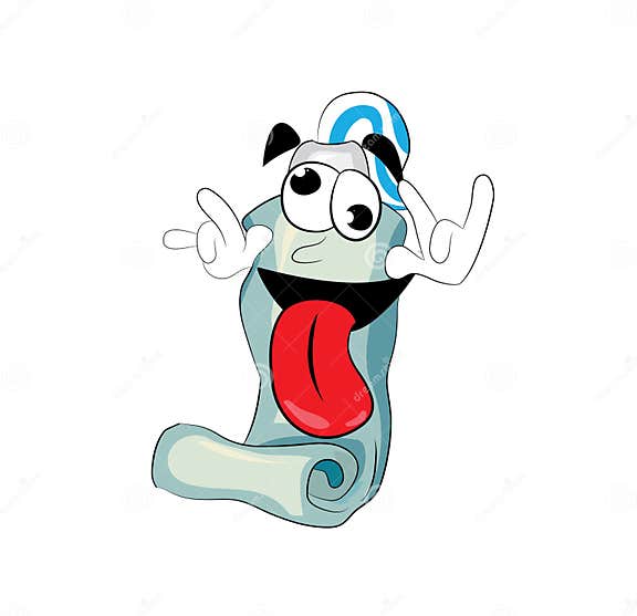 Crazy toothpaste cartoon stock illustration. Illustration of colours ...