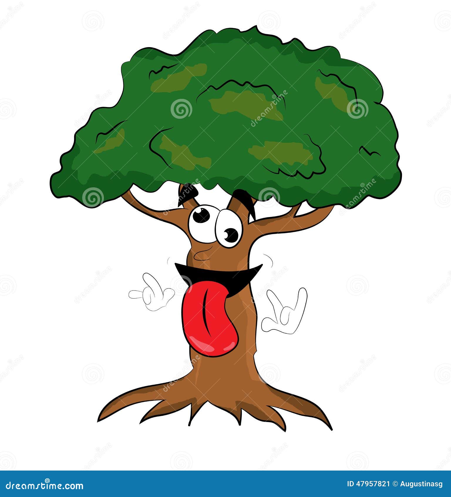 Crazy tree cartoon stock illustration. Illustration of funny - 47957821