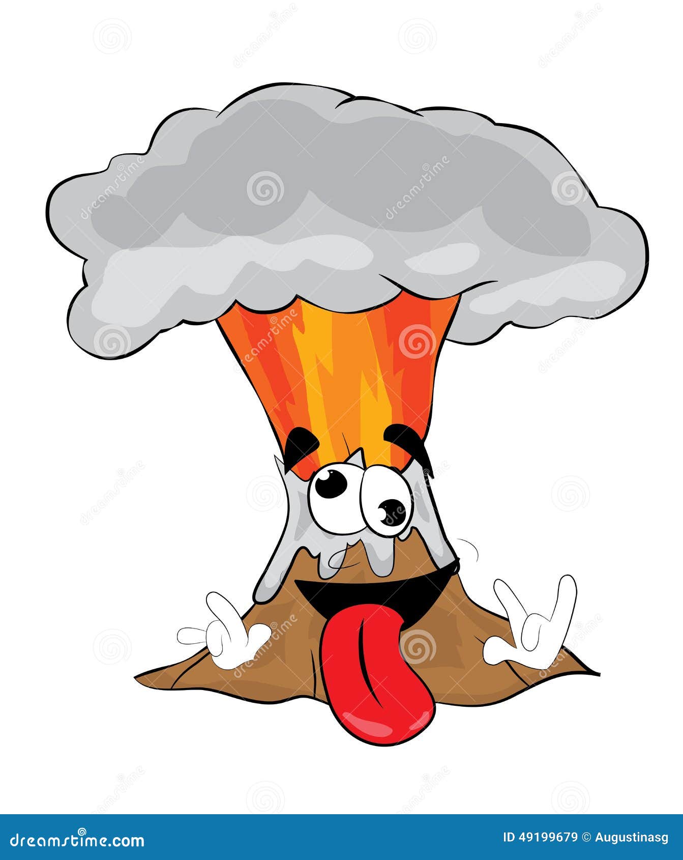 Crazy volcano cartoon stock illustration. Illustration of crazy - 49199679