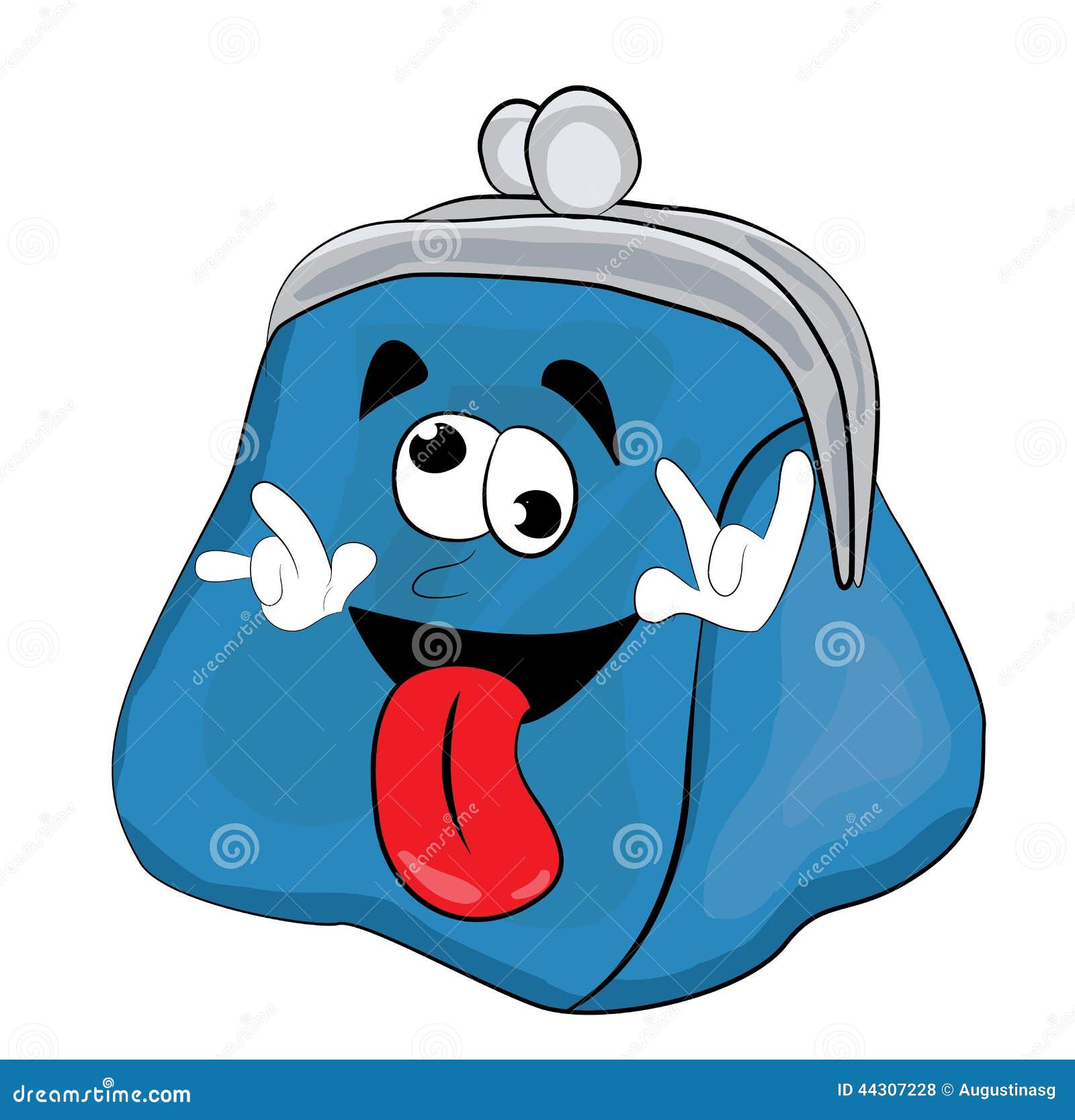 Crazy wallet cartoon stock illustration. Illustration of tongue - 44307228