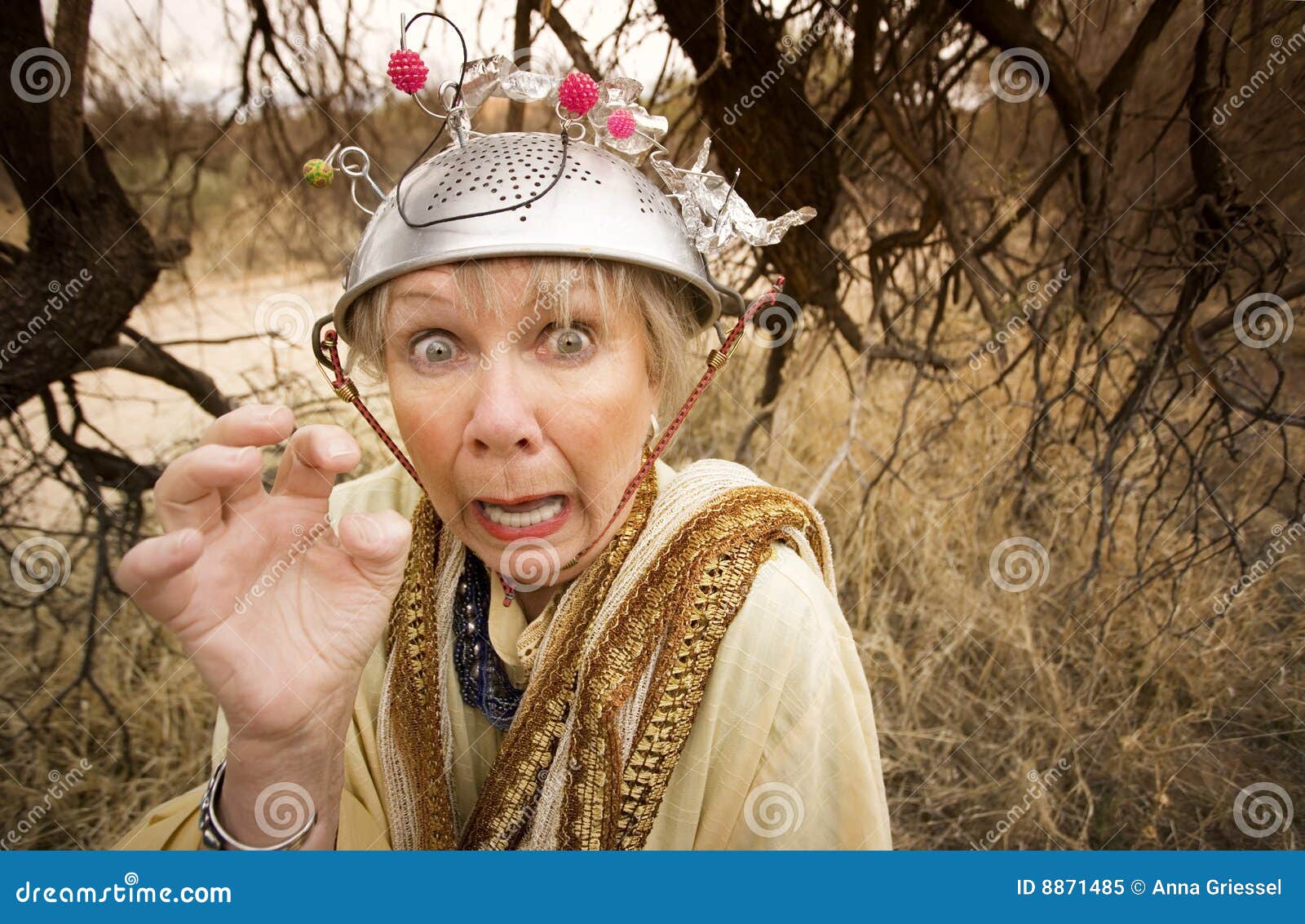 Crazy Woman stock image. Image of cosmic, colander, frightened - 8871485