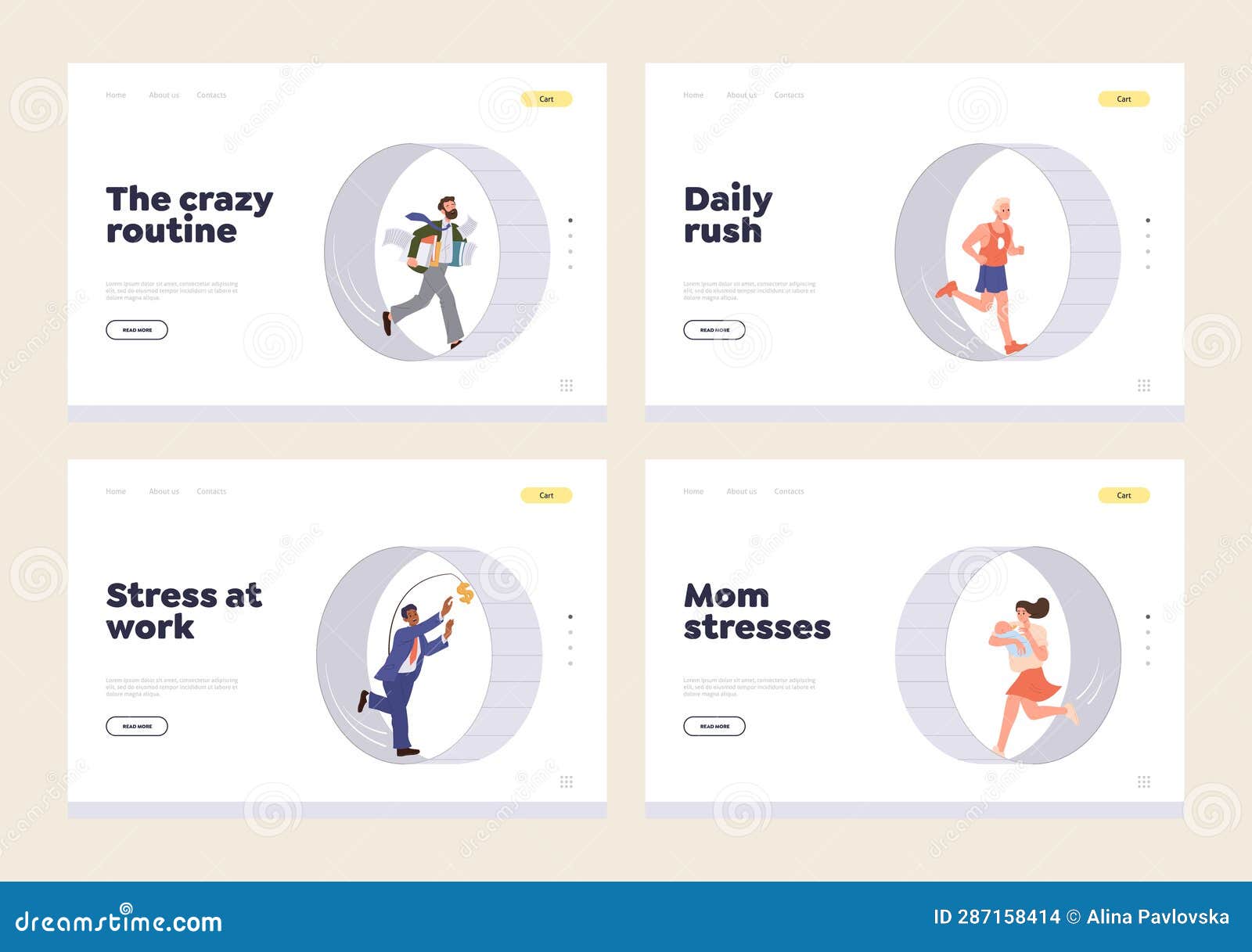 Crazy Work Routine, daily Rush, Mom and Employee Stress Concept for ...