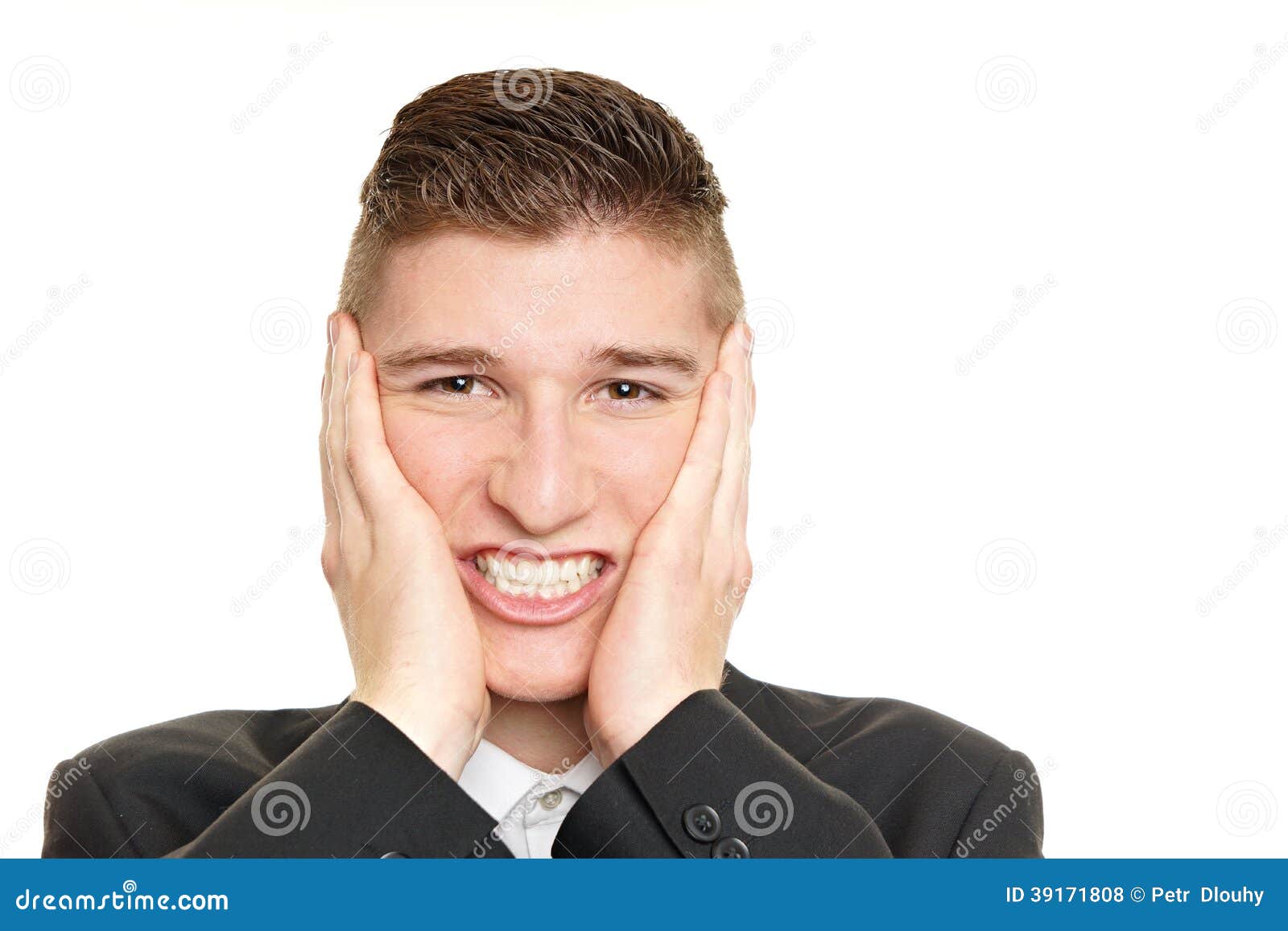 Crazy young man at work stock photo. Image of beautiful - 39171808