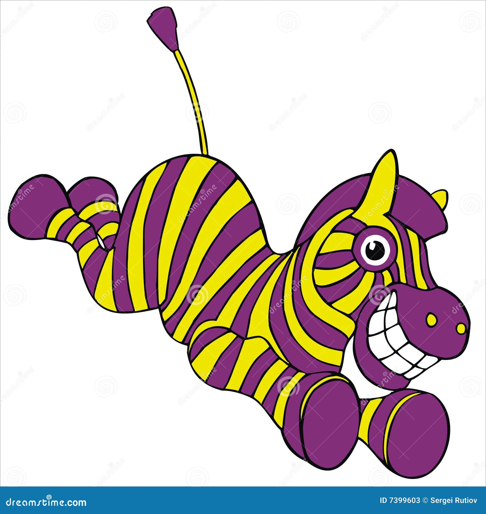 Crazy zebra. stock vector. Illustration of jumping, horse - 7399603