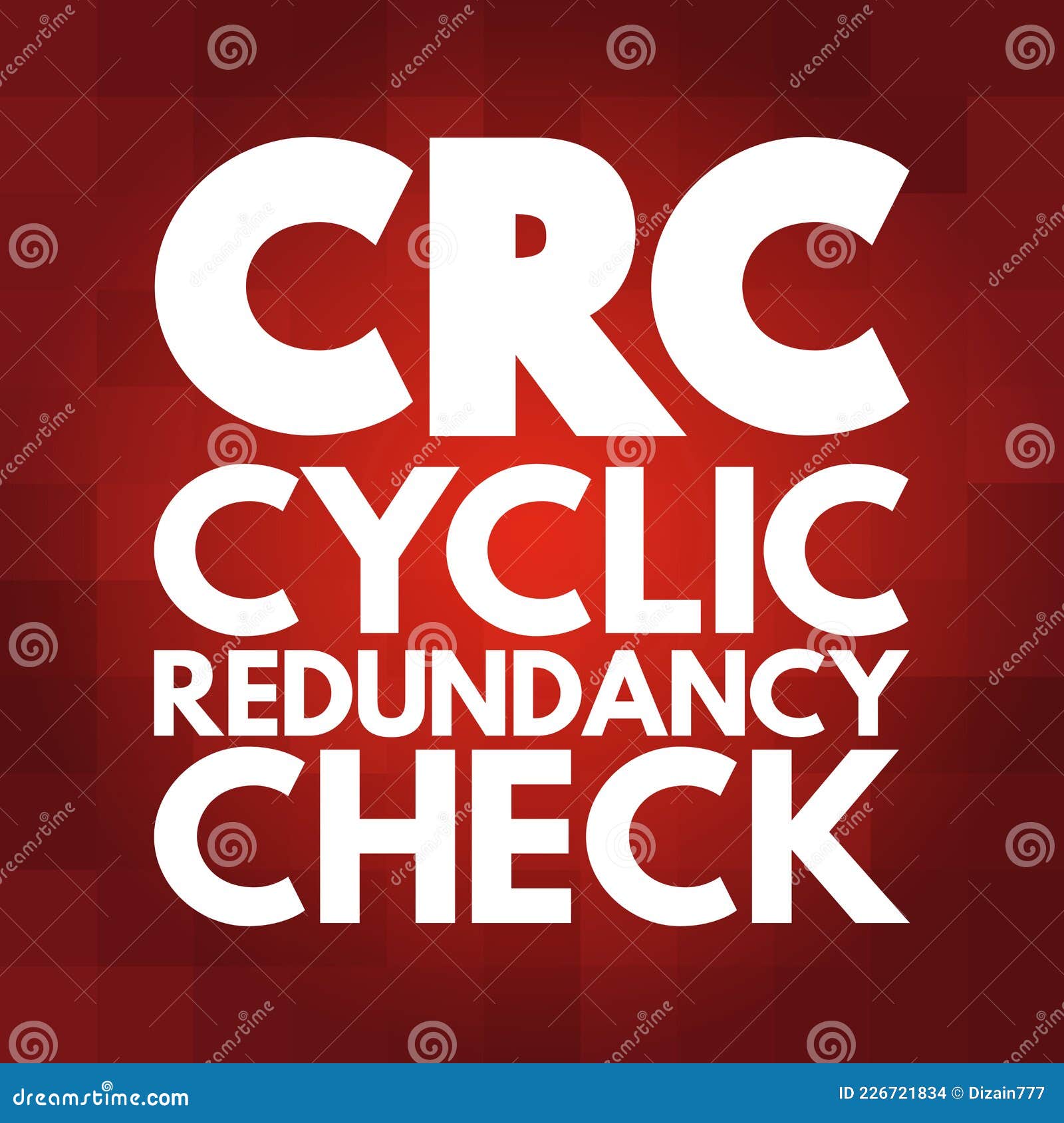 CRC - Cyclic Redundancy Check Acronym, Technology Concept Background ...