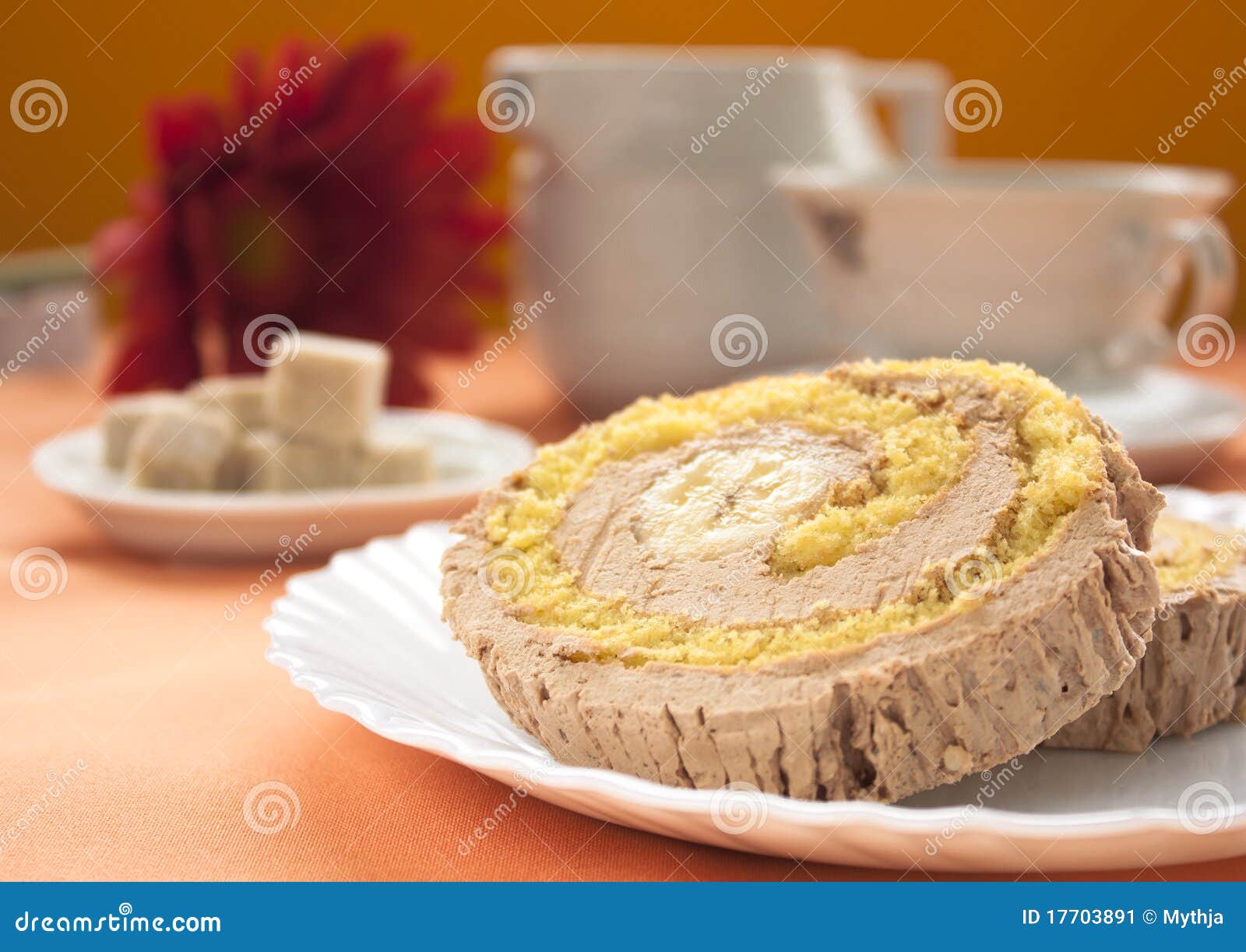 Sponge Roll With Chocolate Stock Photography | CartoonDealer.com #47940356