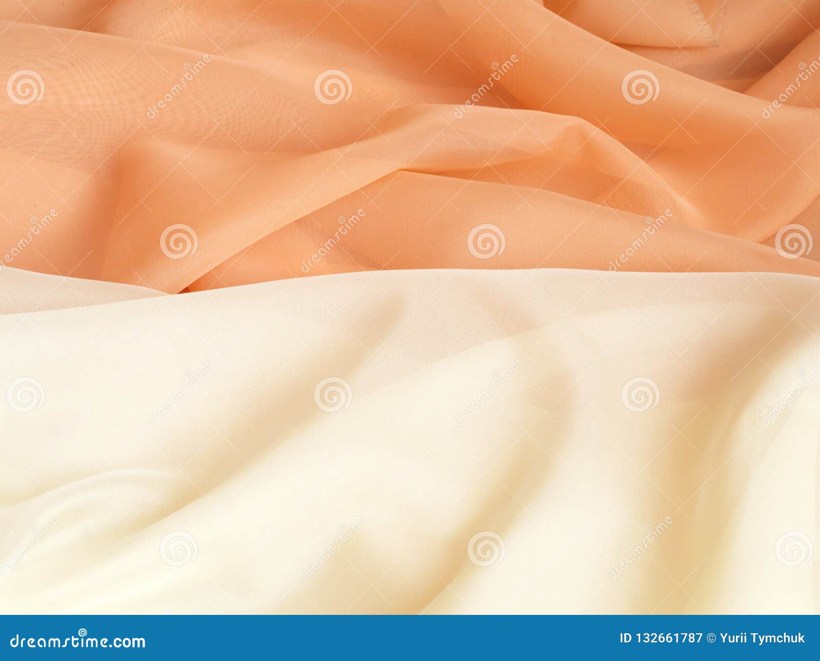 Cream and Beige Colors of Fabric with Waves, Macro Shot Stock Image ...