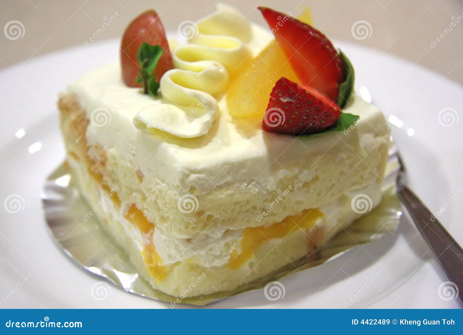 Cream cake stock image. Image of vanilla, cafe, chiffon - 4422489