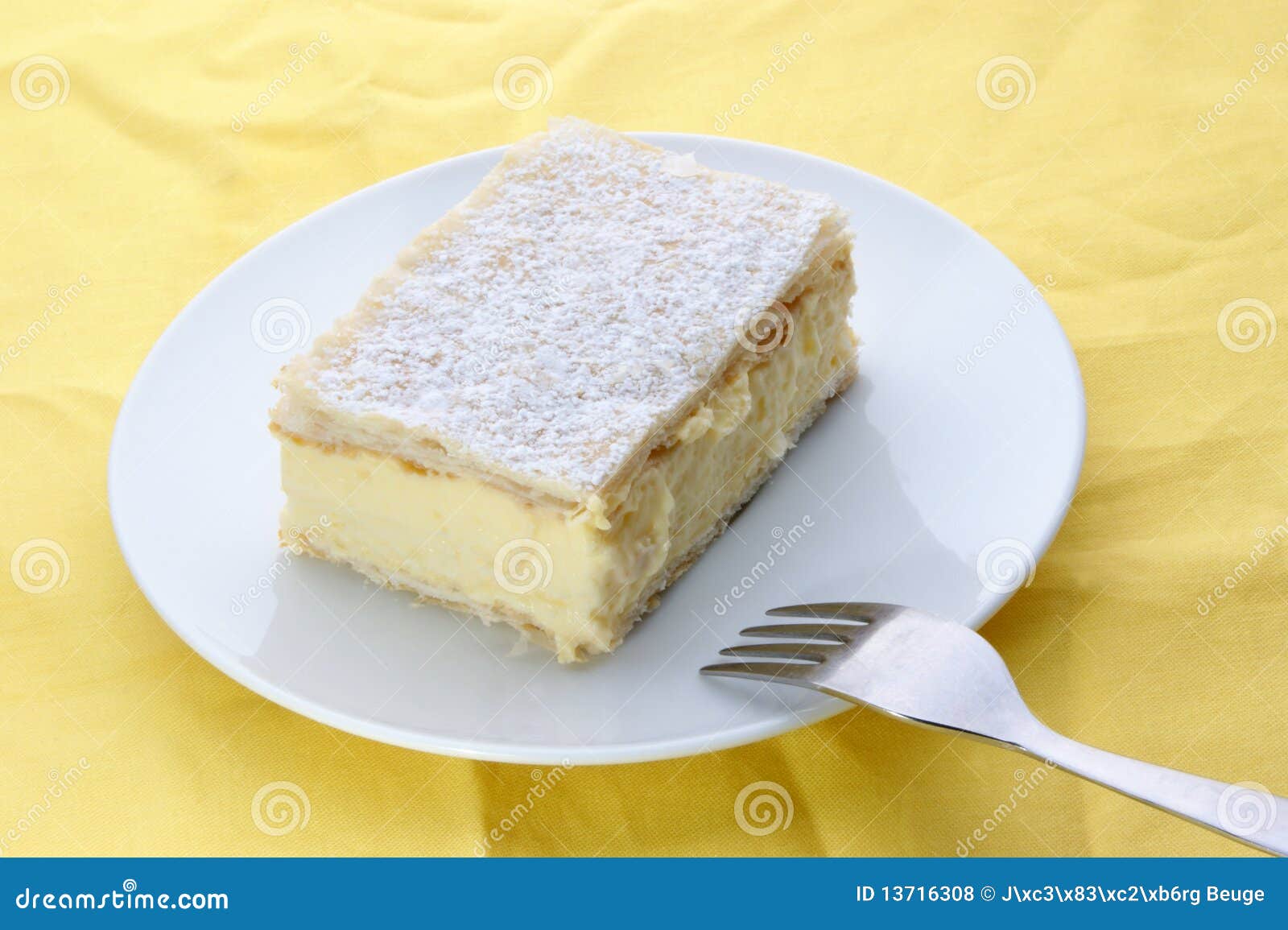 Cream cake on a plate stock photo. Image of cream, cake - 13716308