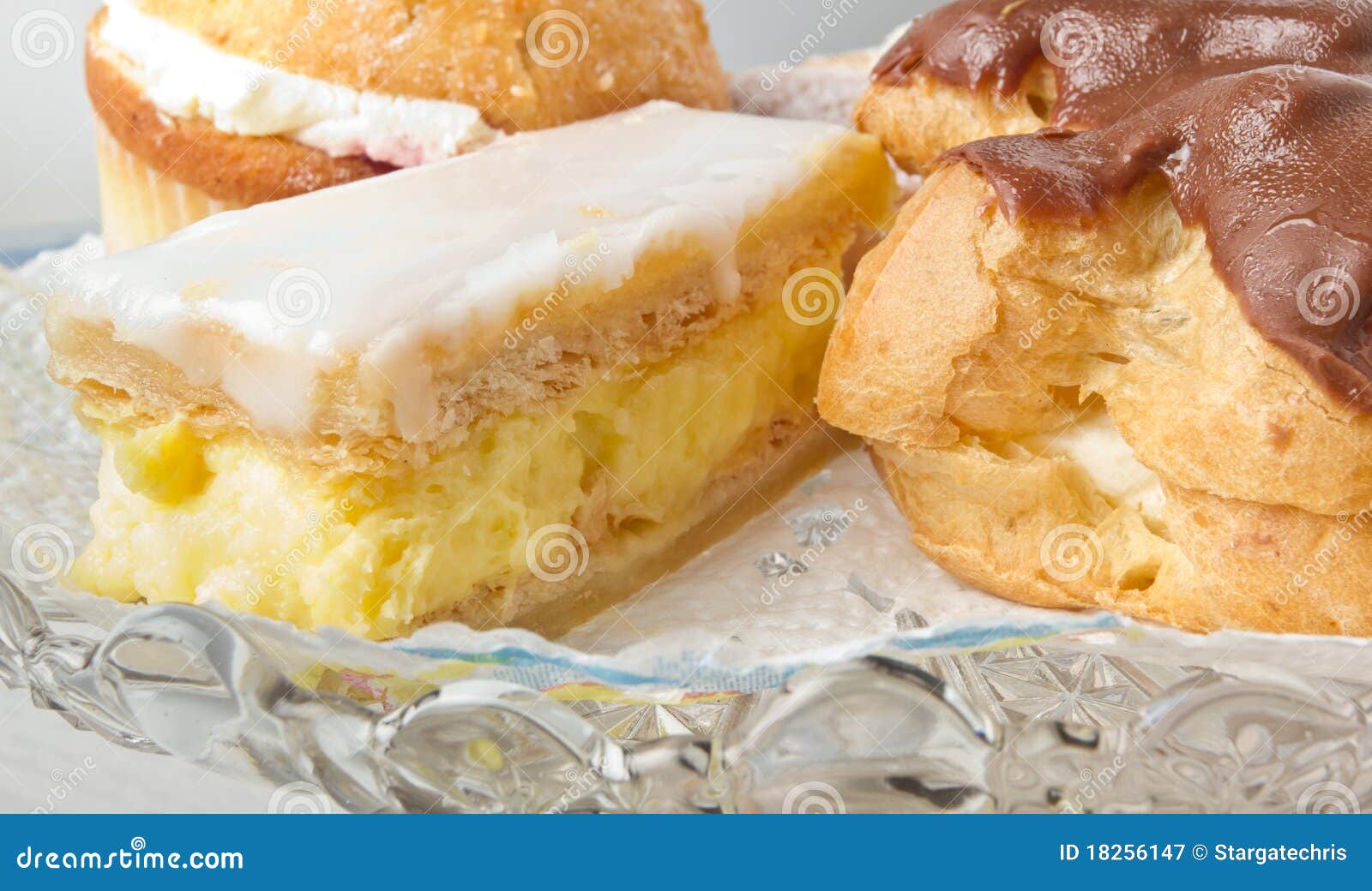 Cream Cakes stock image. Image of custard, cream, cake - 18256147