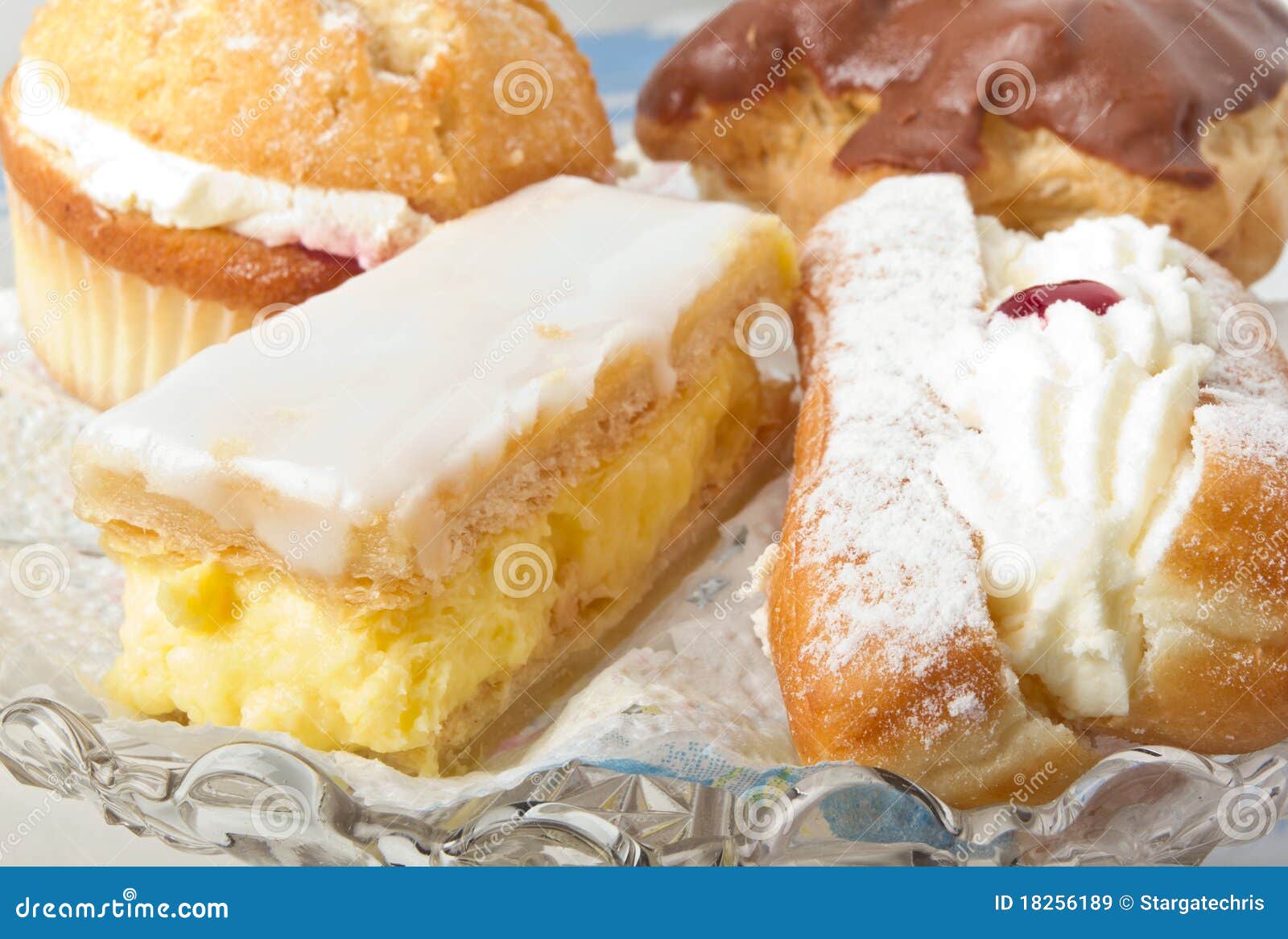 Cream Cakes stock image. Image of dessert, food, chocolate - 18256189