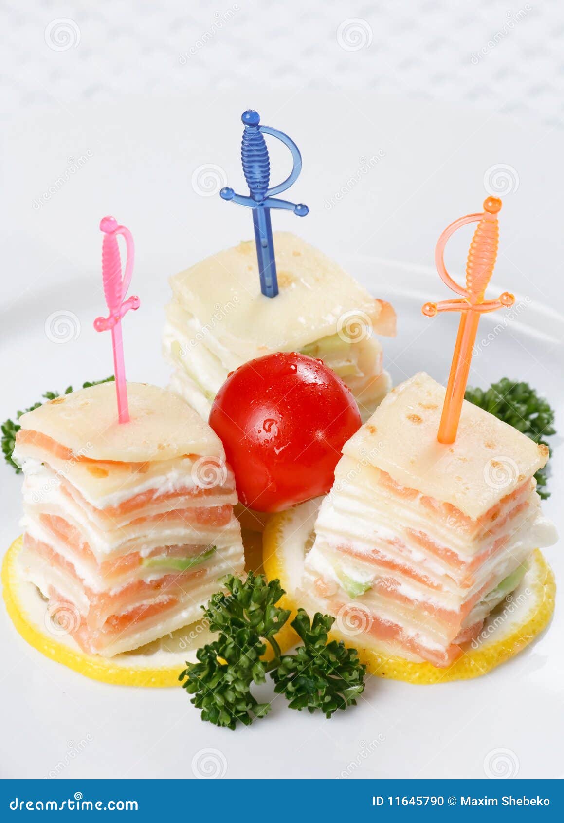 Cream cheese canapes stock photo. Image of bread, edible - 11645790