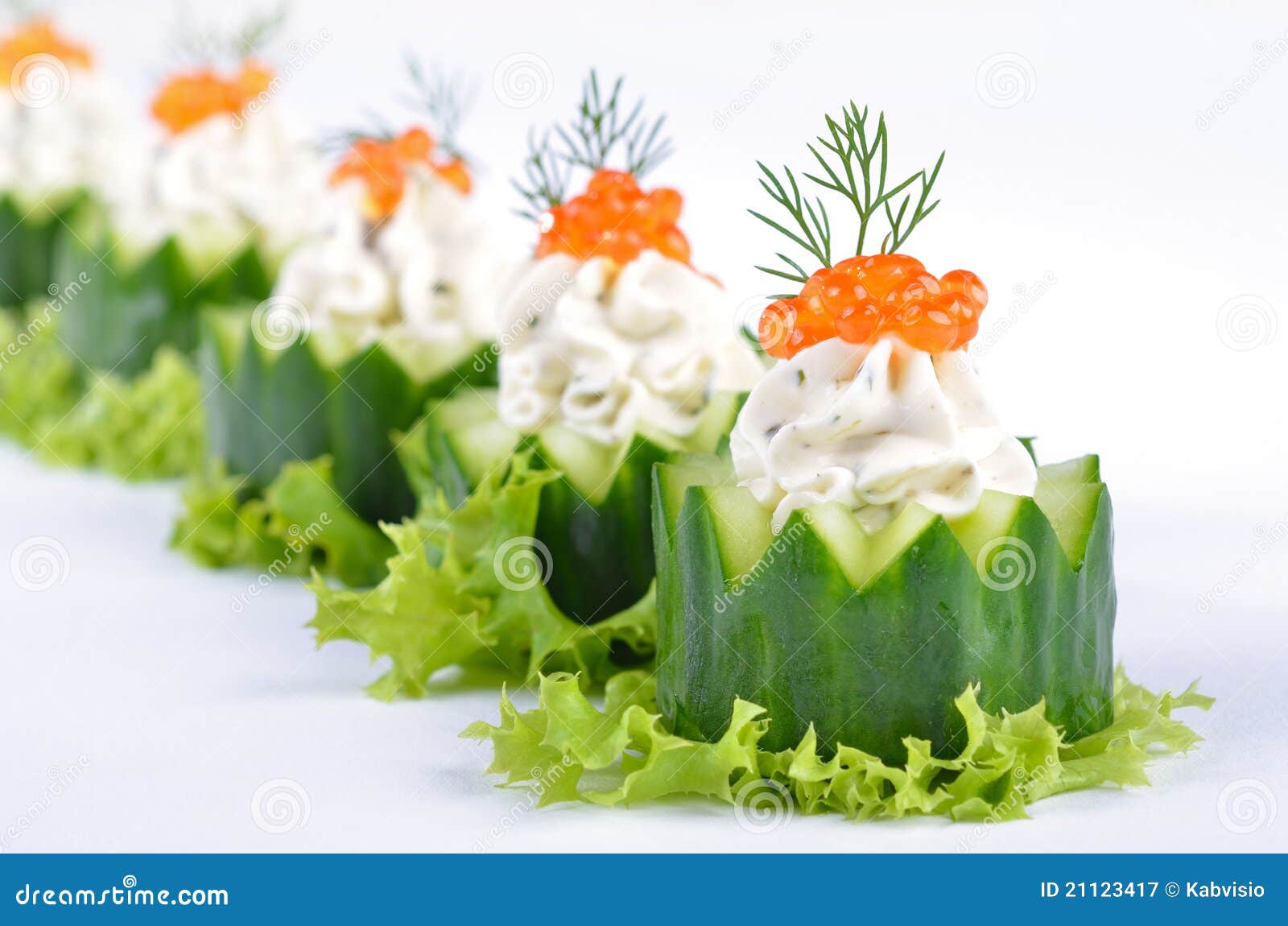 Cream Cheese with Caviar on Cucumber Stock Image - Image of fish, food ...