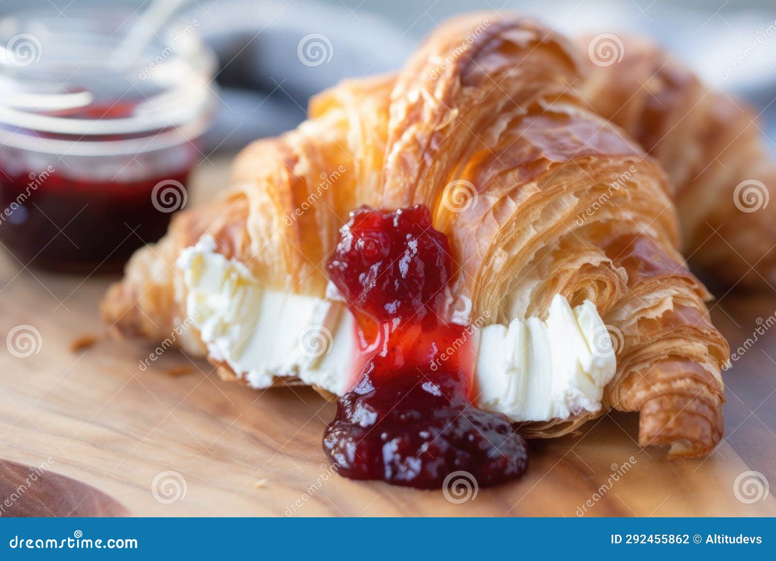 Cream Cheese and Jelly on Buttery Croissant Stock Illustration ...